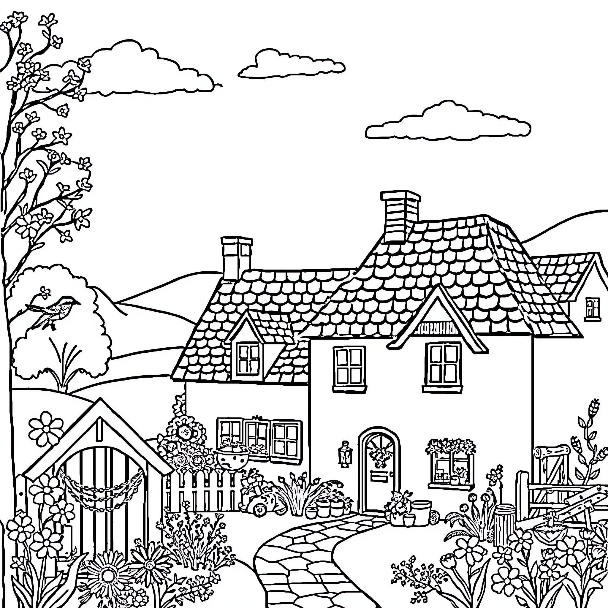 Best Cottage Coloring Pages (Free Printable PDF)