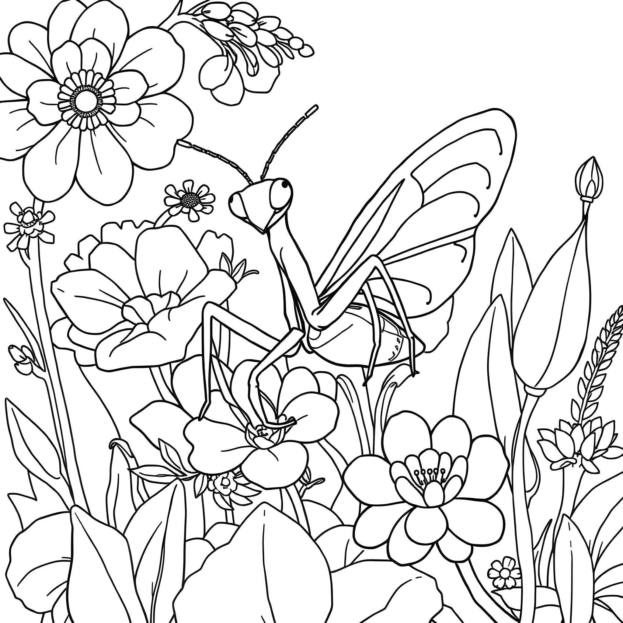 4 Best Praying Mantis Coloring Pages (Free Printable PDFs)