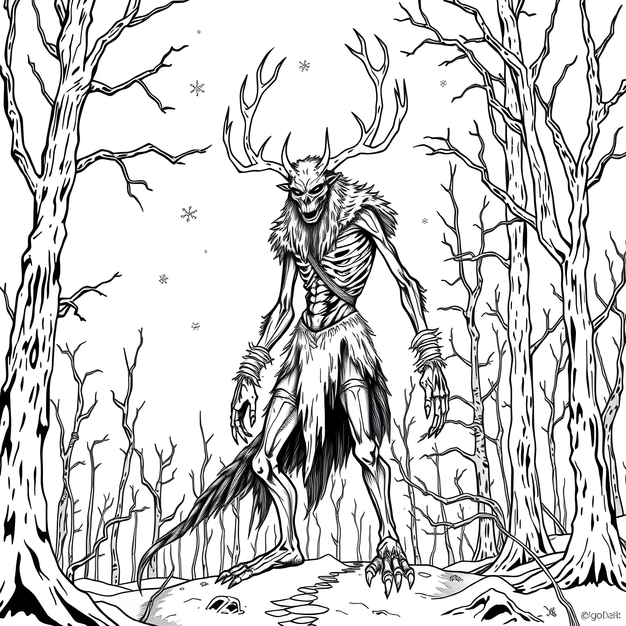 Best Wendigo Coloring Pages (Free Printable PDF)