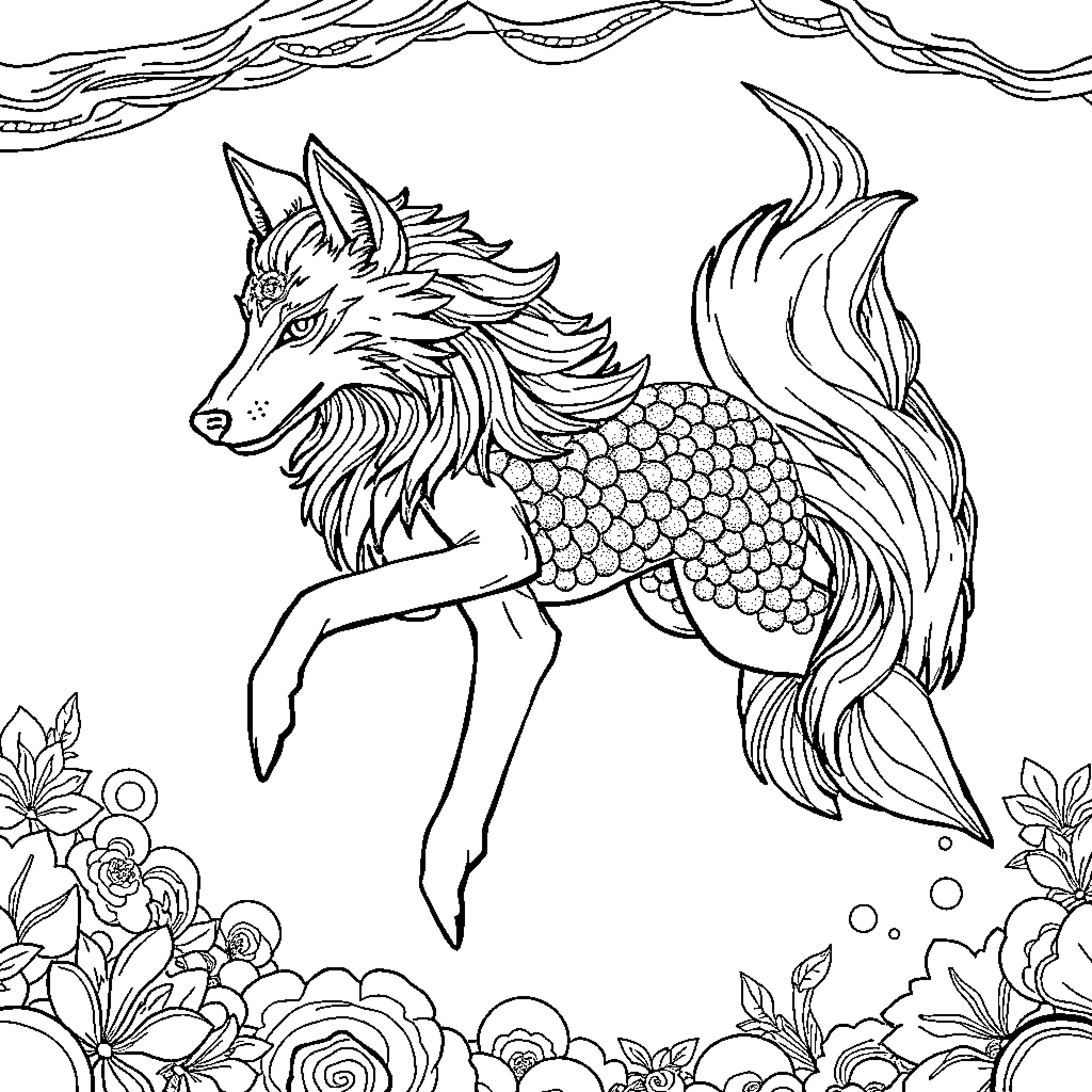 Best Mermaid Wolf Coloring Pages (Free Printable PDF)