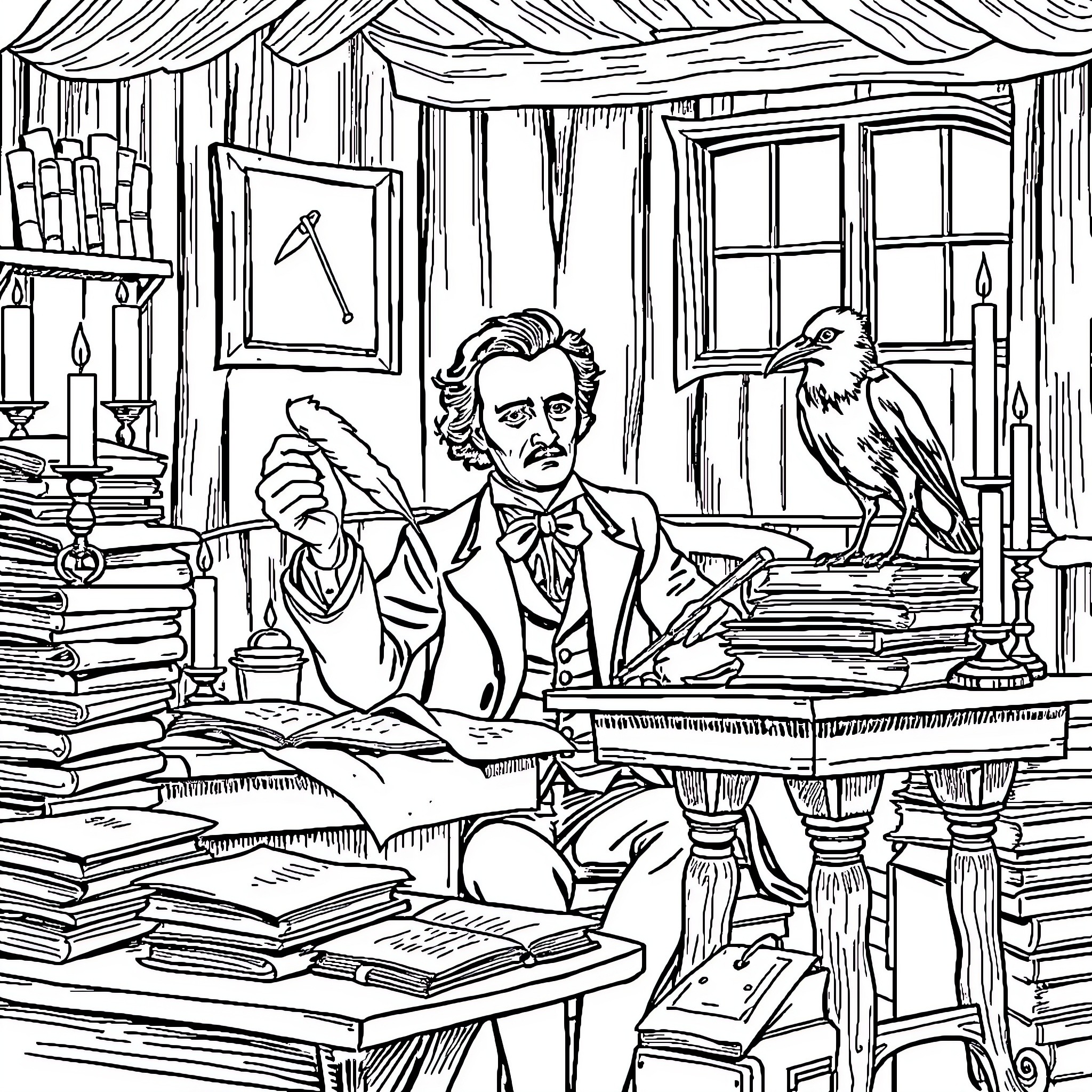 Best Edgar Allan Poe Coloring Pages (Free Printable PDF)