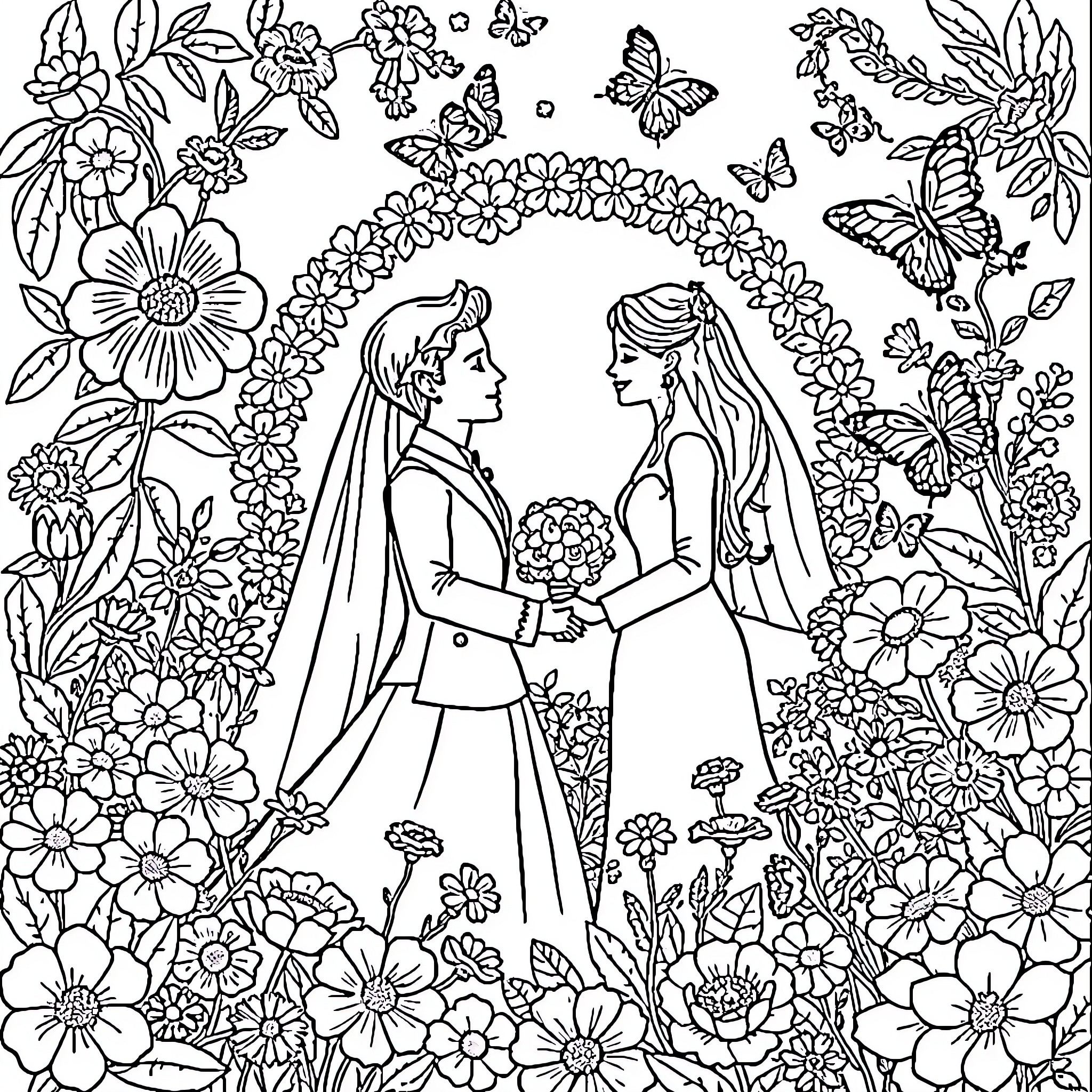Best Wedding Coloring Pages (Free Printable PDF)