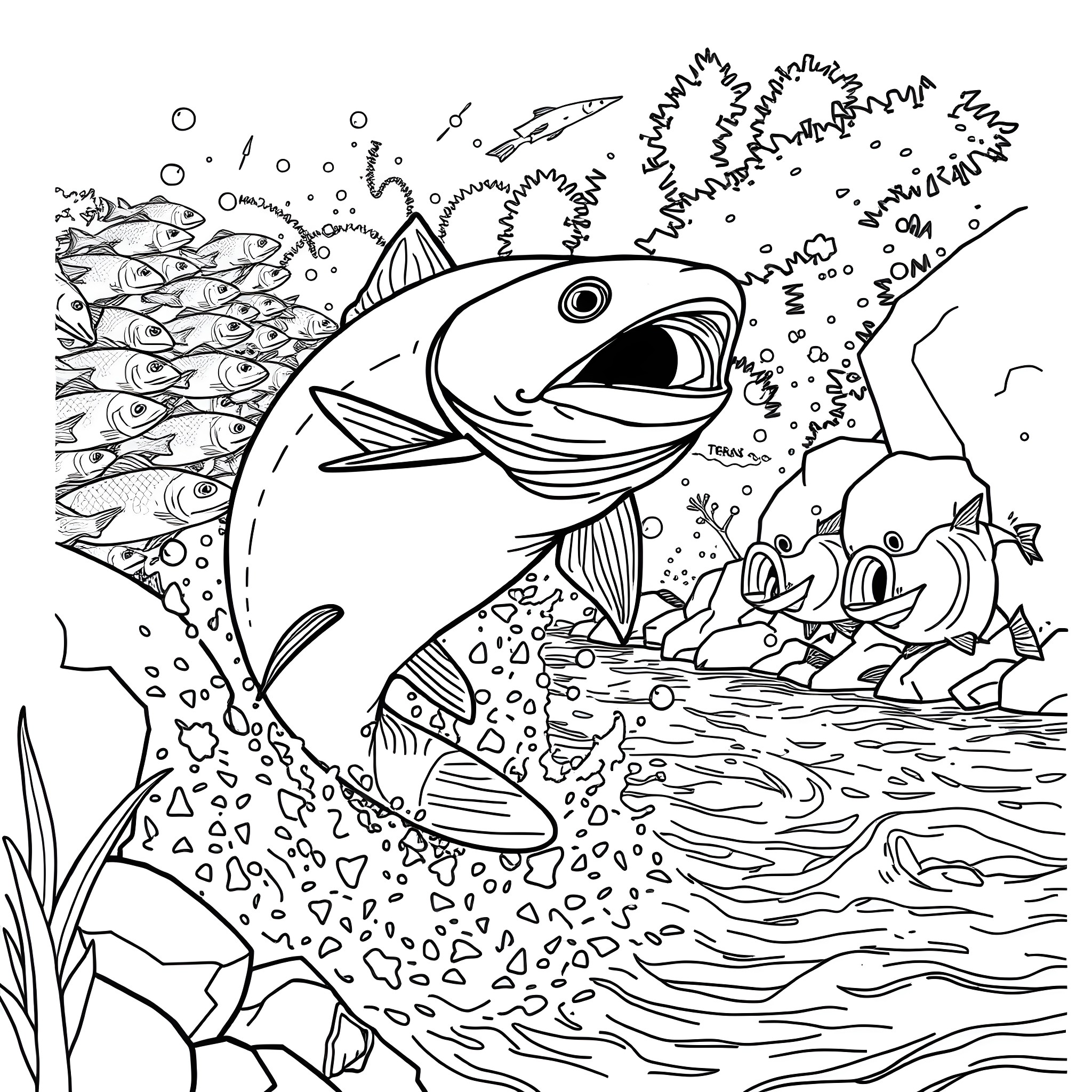Best Salmon Coloring Pages (Free Printable PDF)