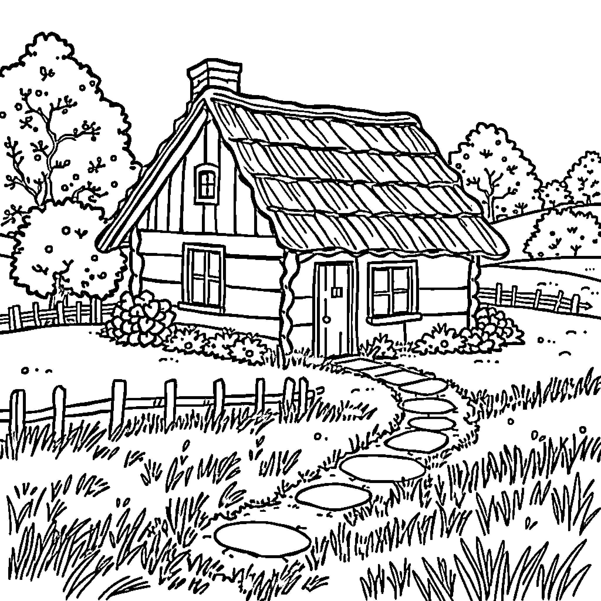 Best Cottage Coloring Pages (Free Printable PDF)