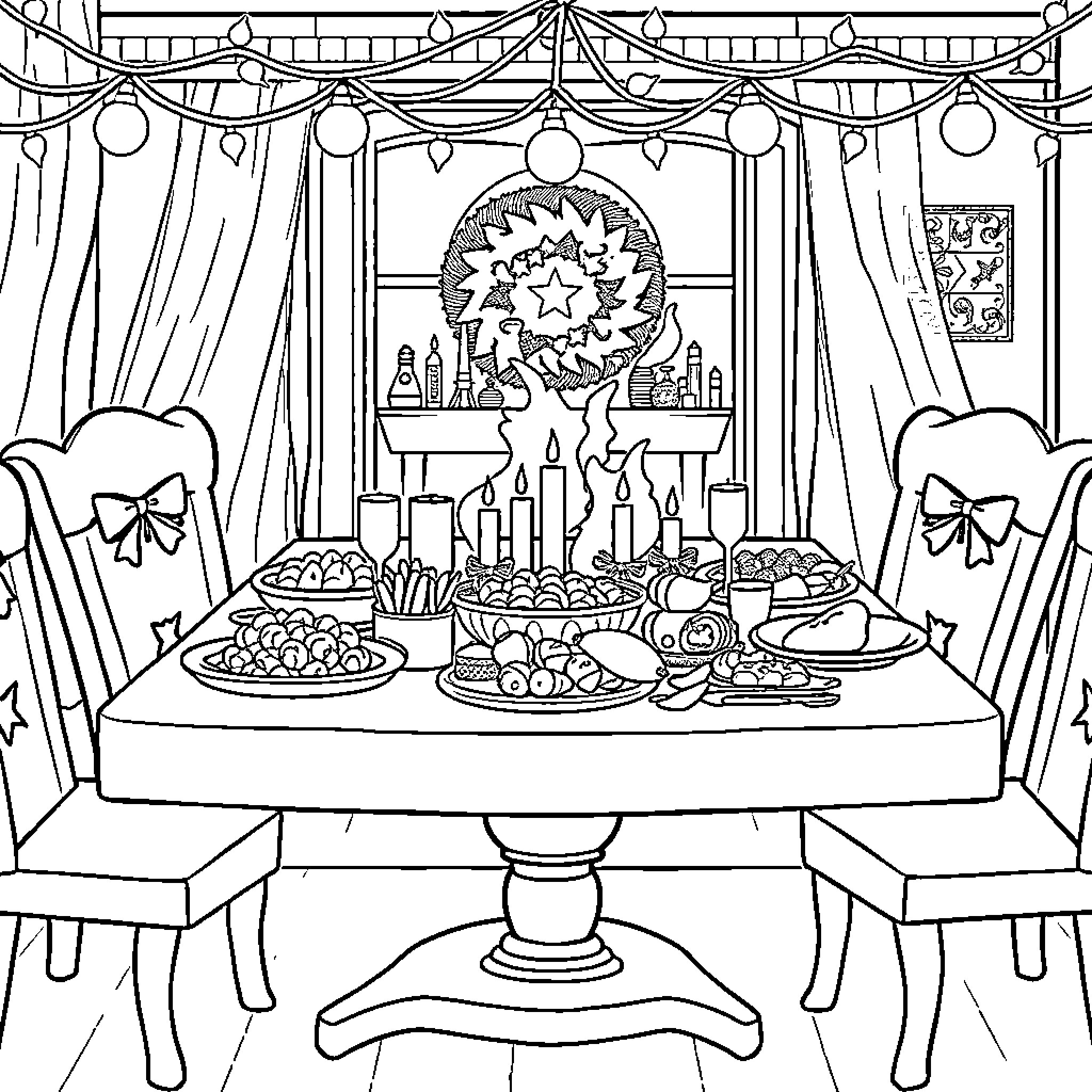 Best Christmas Dinner Coloring Pages (Free Printable PDF)