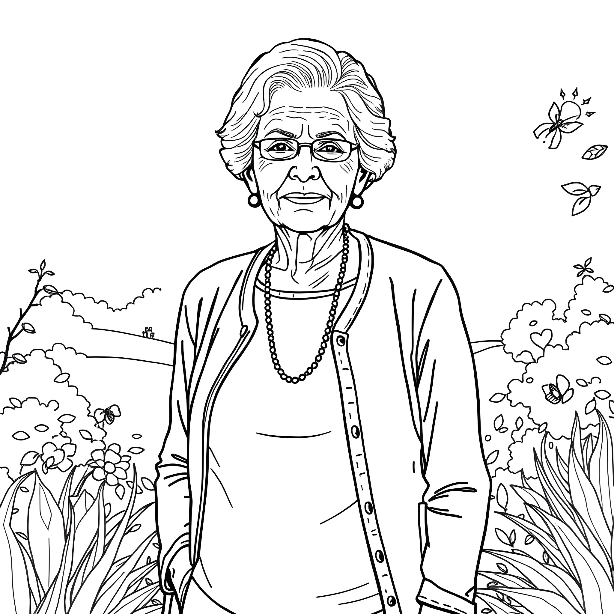 3 Best Old Woman Coloring Pages (Free Printable PDFs)