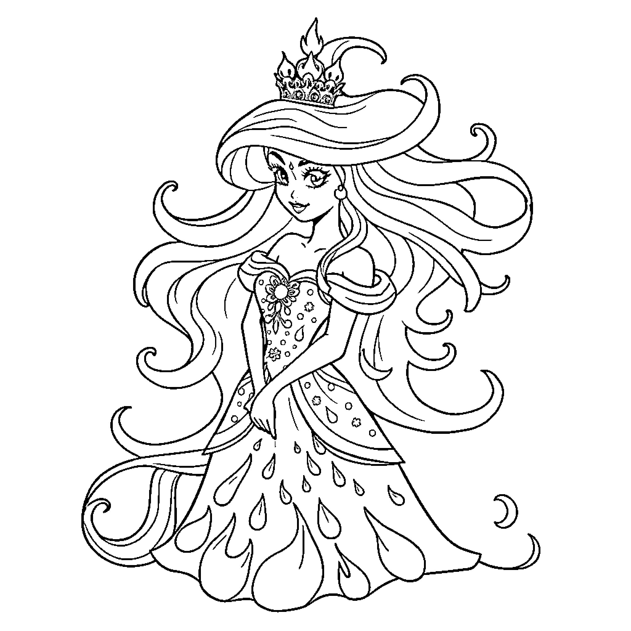 Best Water Princess Coloring Pages (Free Printable PDF)