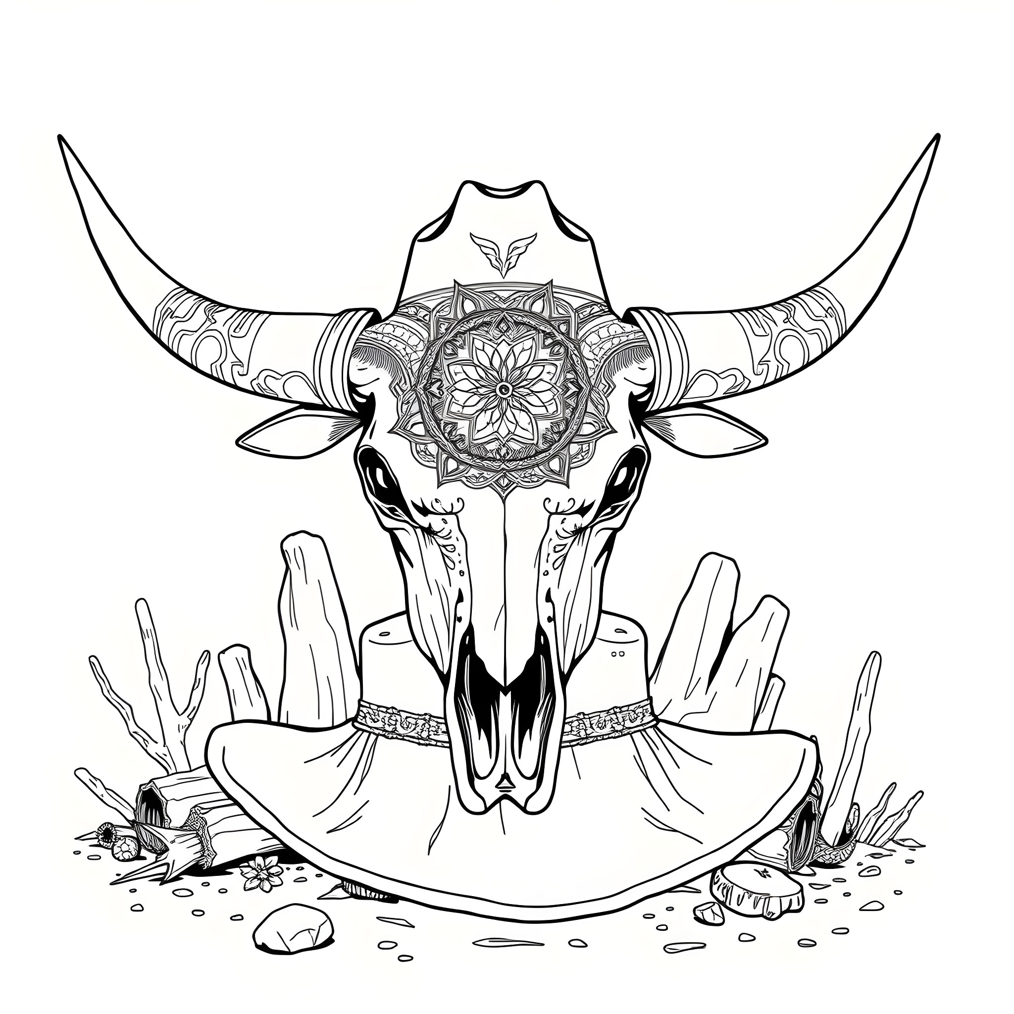 6 Best Bull Skull Coloring Pages (Free Printable PDFs)