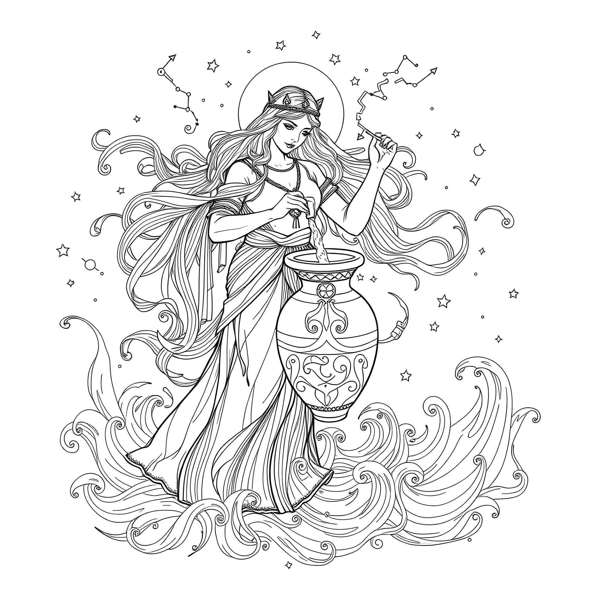 Best Aquarius Coloring Pages (Free Printable PDF)