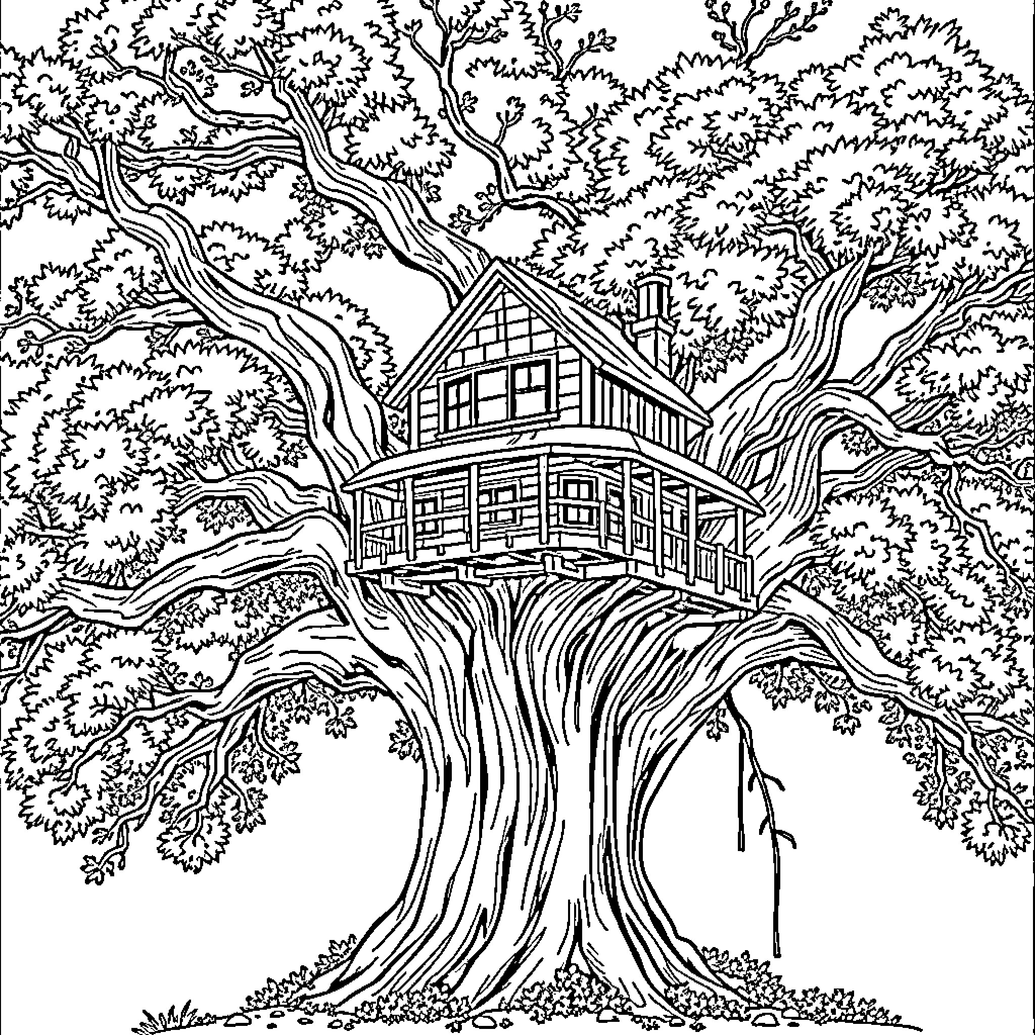 Best Treehouse Coloring Pages (Free Printable PDF)