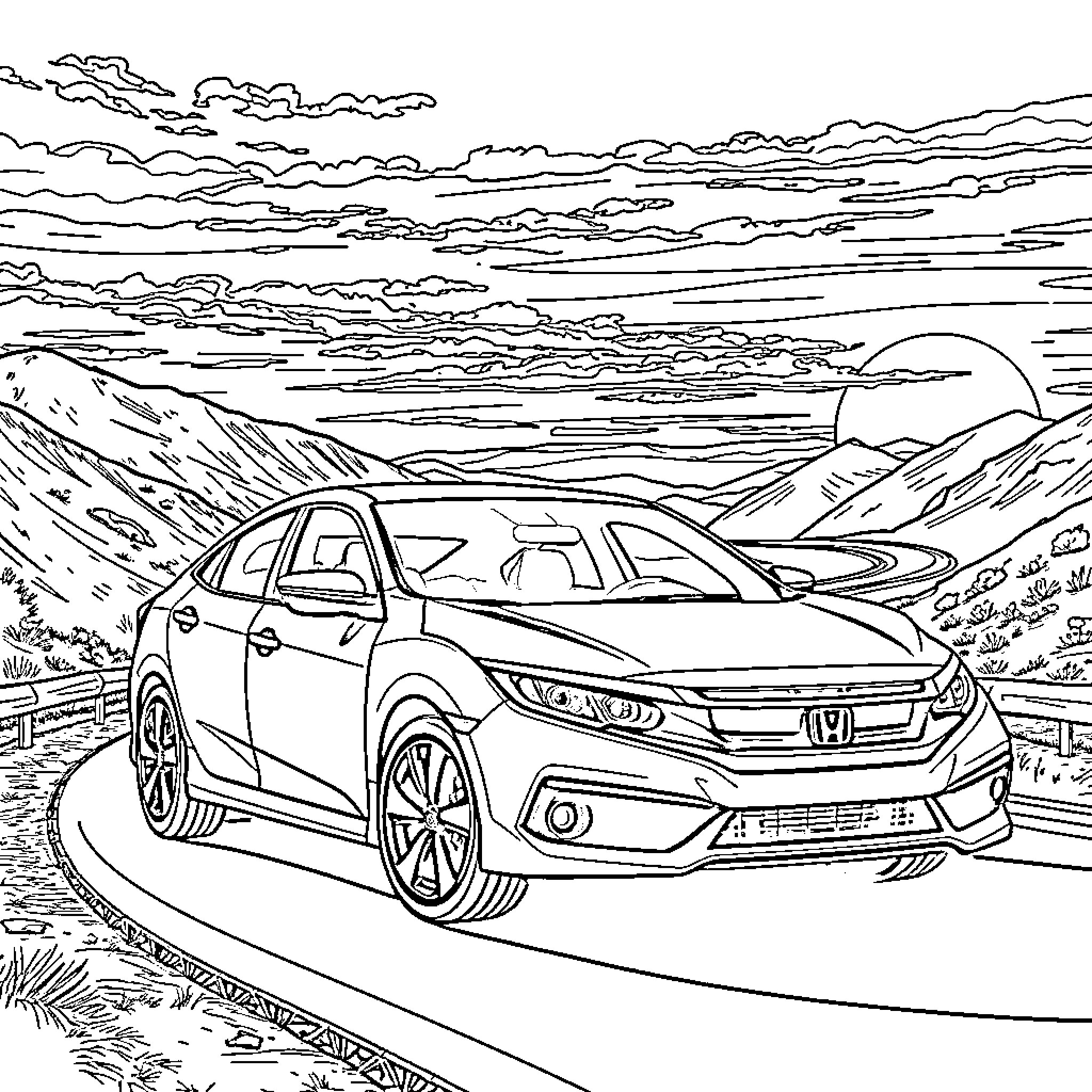 Best Honda Civic Coloring Pages (Free Printable PDF)