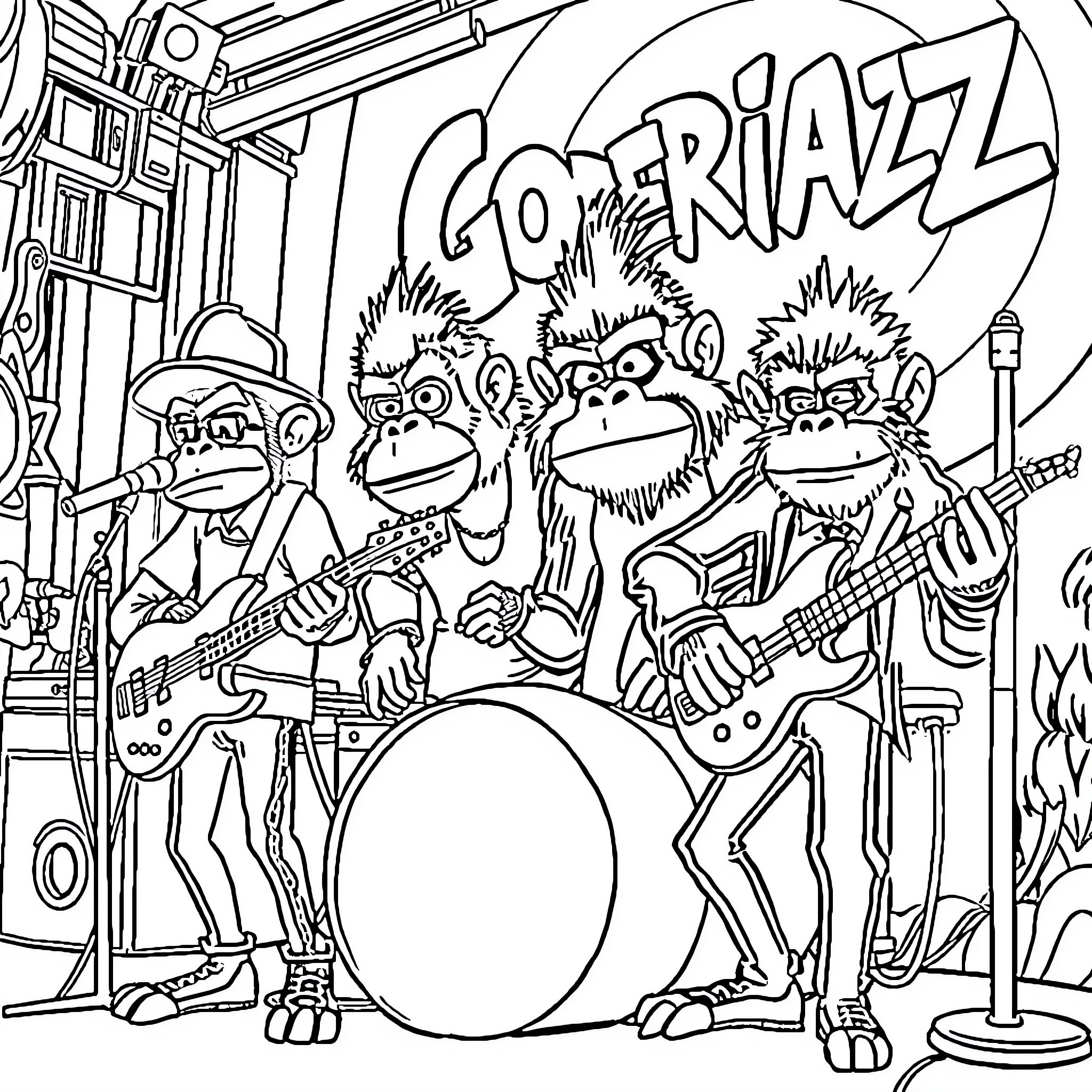Best Gorillaz Coloring Pages (Free Printable PDF)