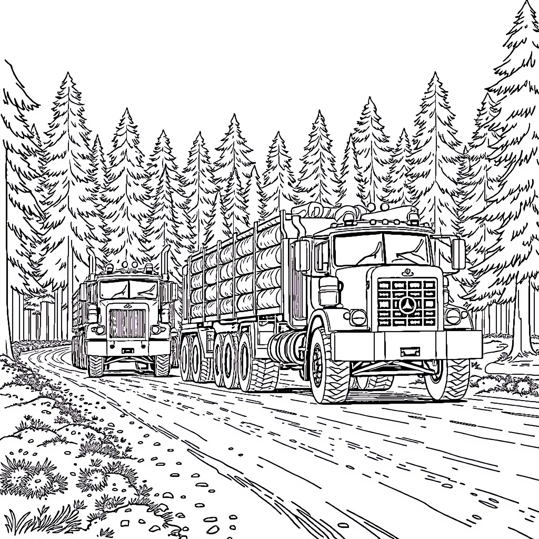 Best Logging Truck Coloring Pages (Free Printable PDF)