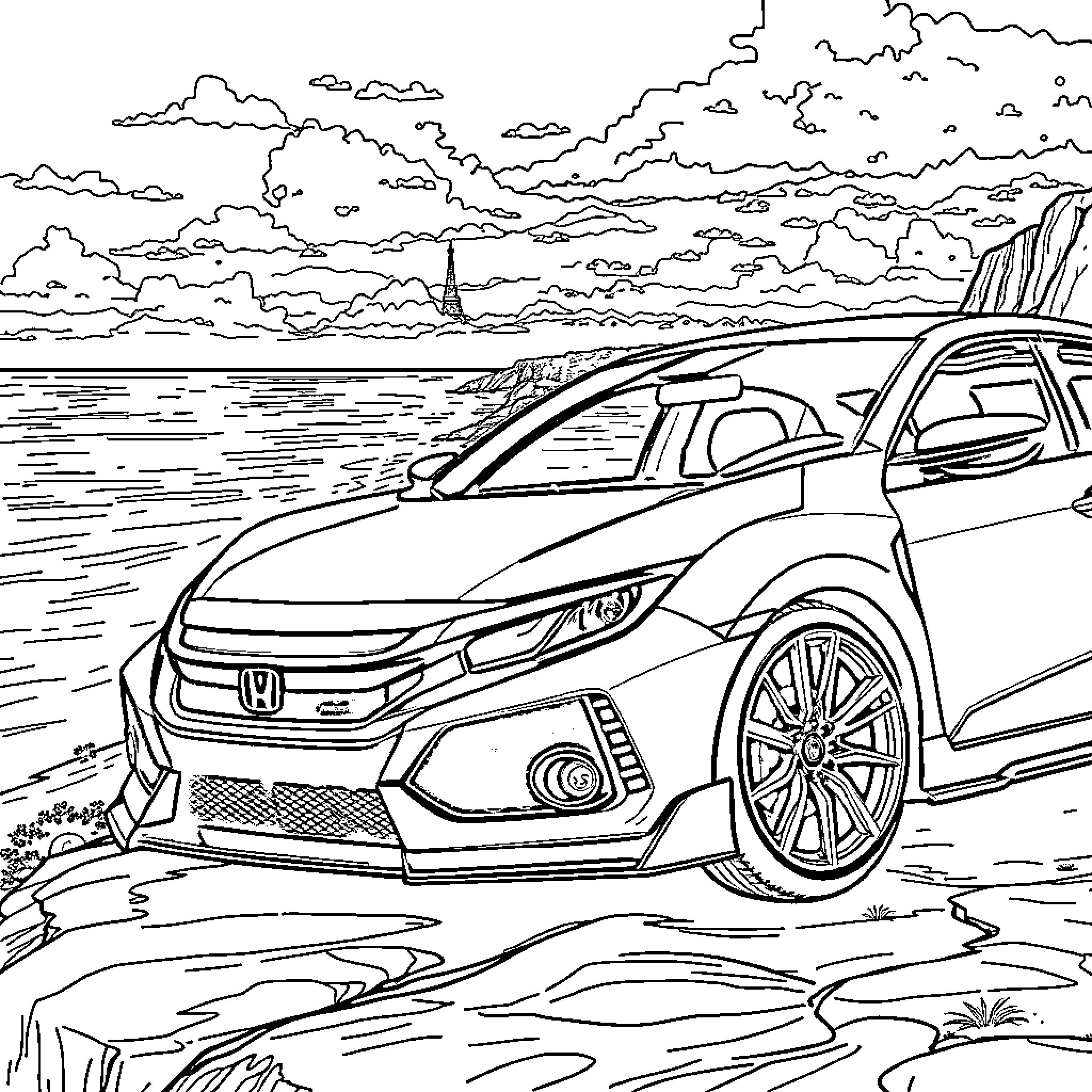 Best Honda Civic Coloring Pages (Free Printable PDF)