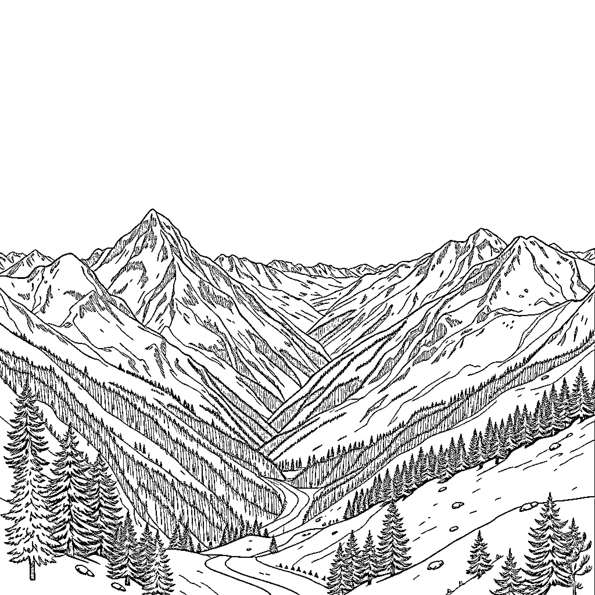 Best Mountain Coloring Pages (Free Printable PDF)
