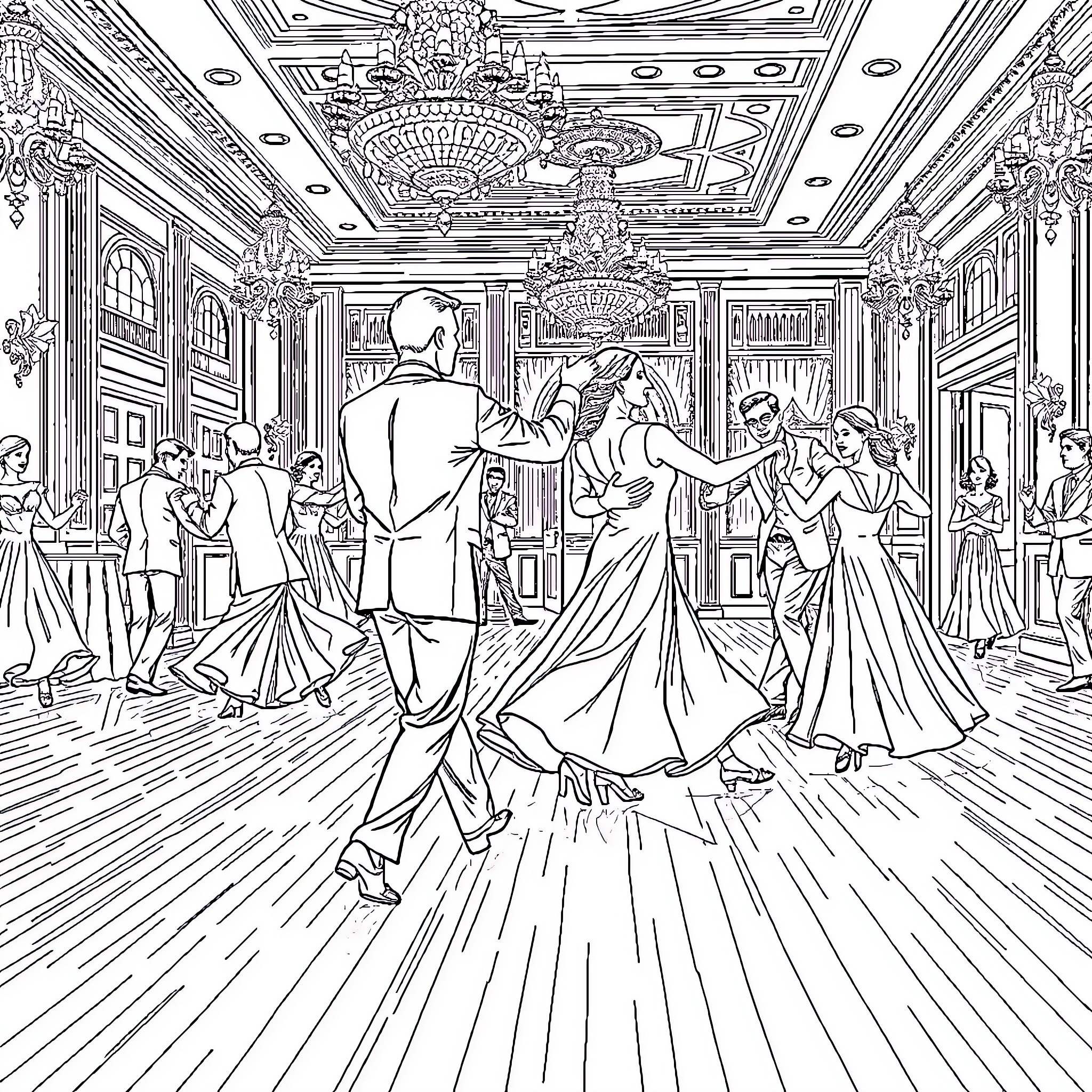 2 Best Ballroom Dancer Coloring Pages (Free Printable PDFs)