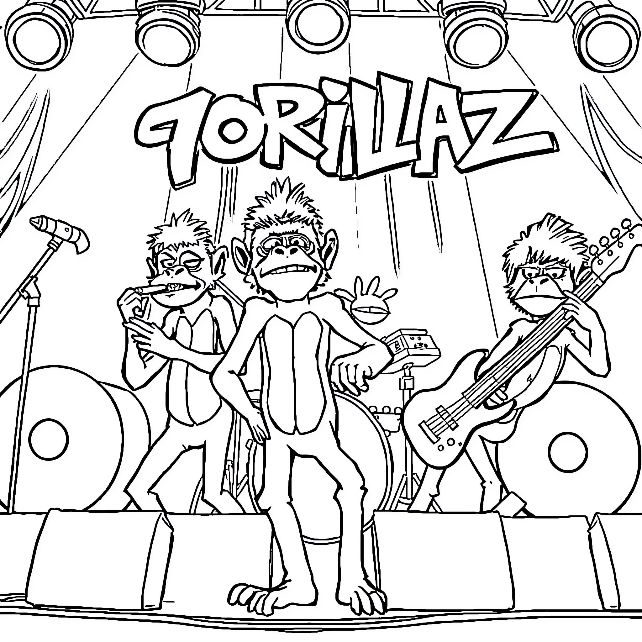 Best Gorillaz Coloring Pages (Free Printable PDF)