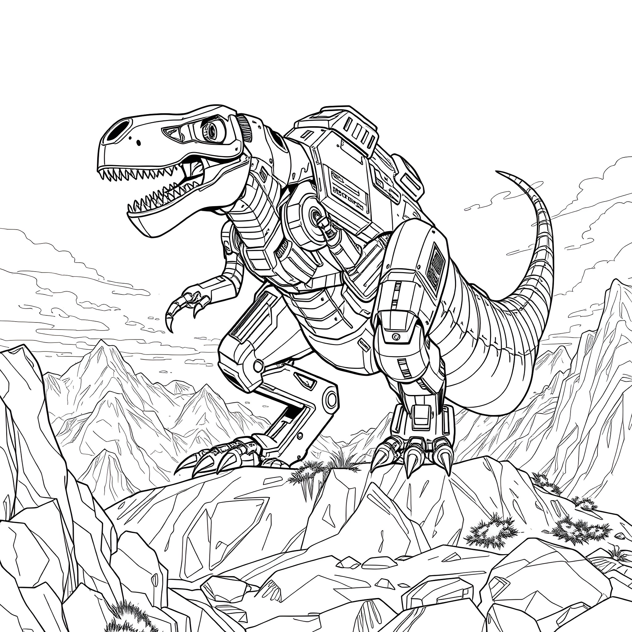 Best Mecha T-rex Coloring Pages (Free Printable PDF)