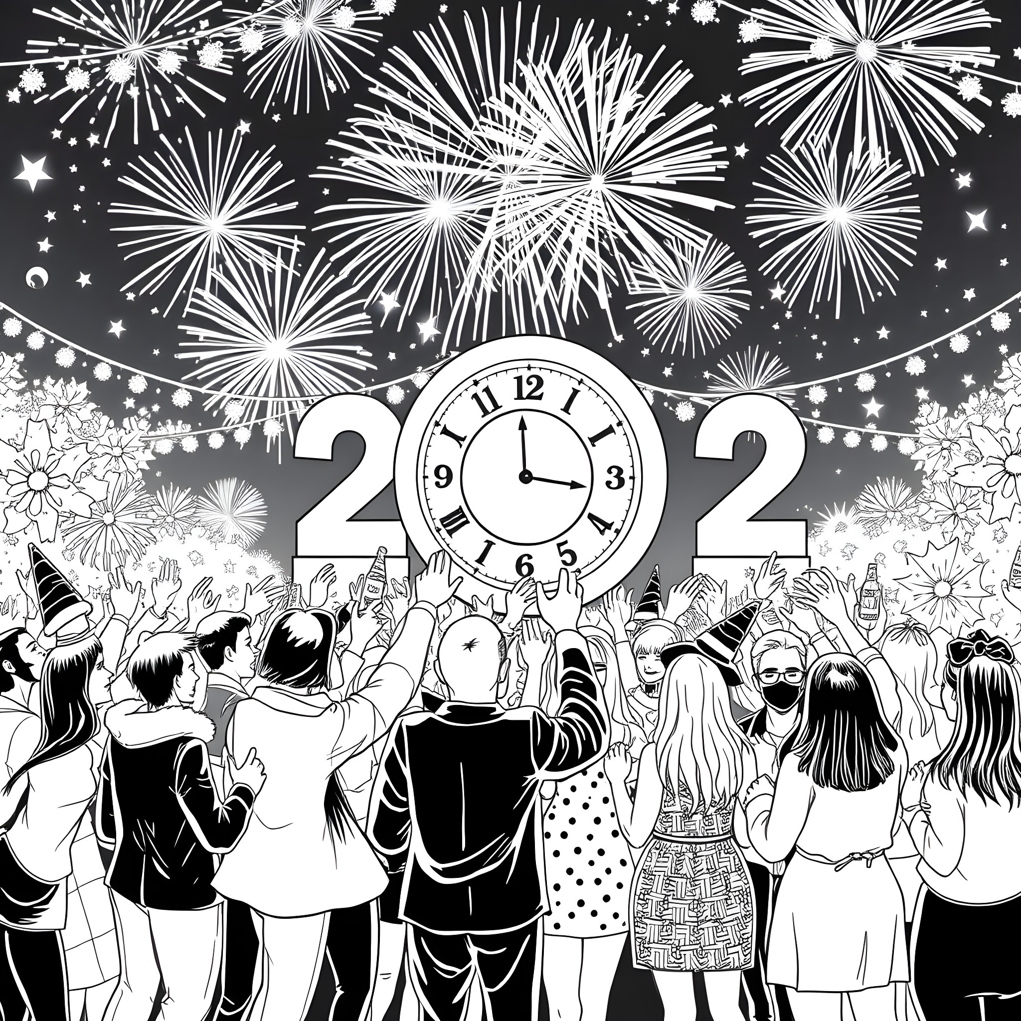 9 Best New Year Coloring Pages (Free Printable PDFs)