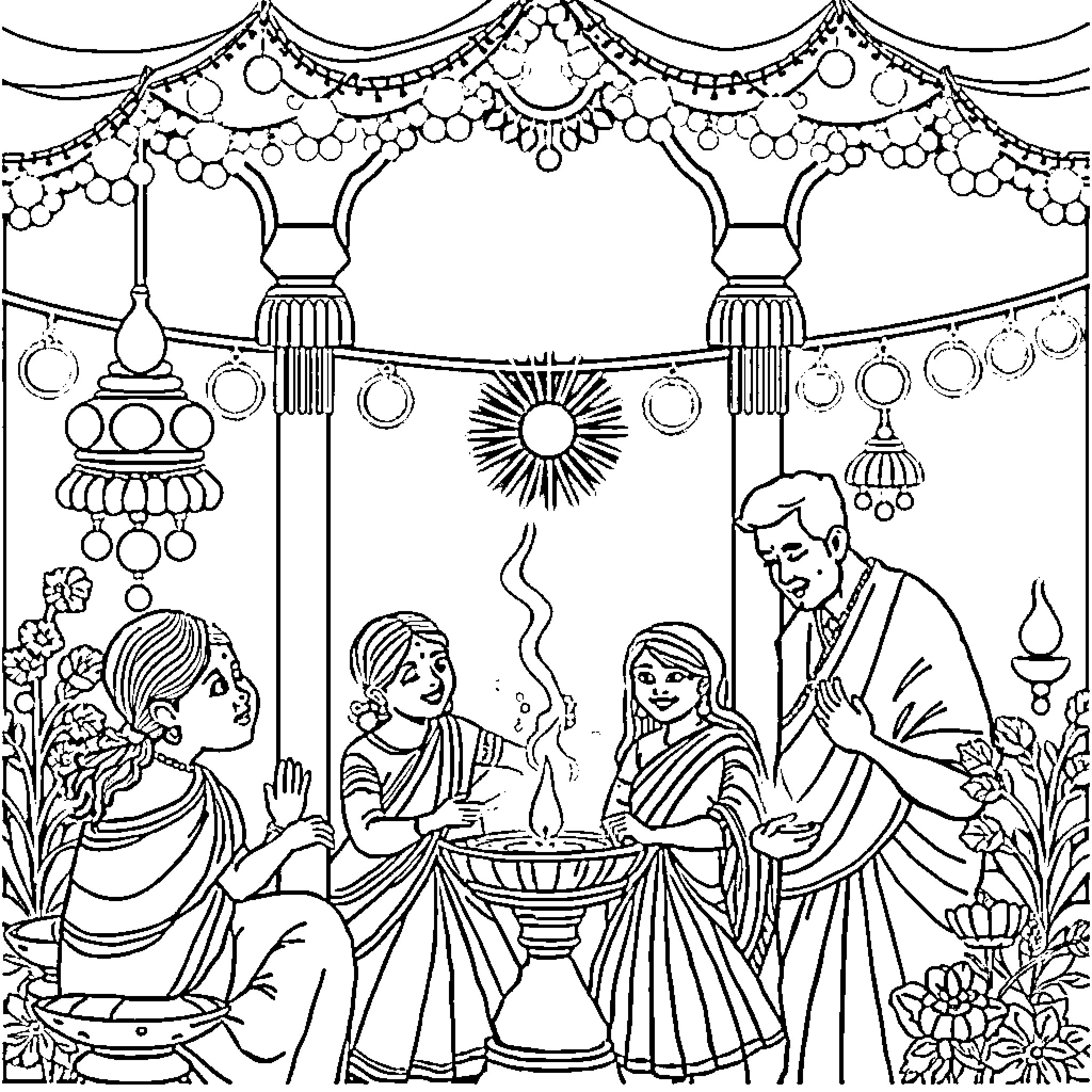 Best Diwali Coloring Pages (Free Printable PDF)