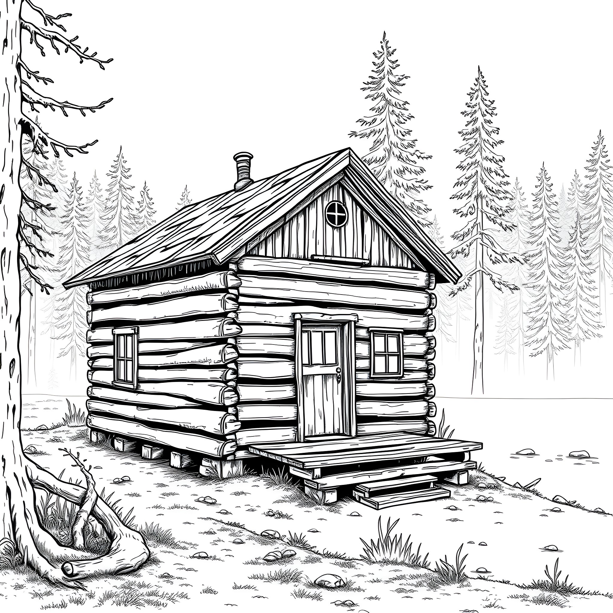 Best Cabin Coloring Pages (Free Printable PDF)