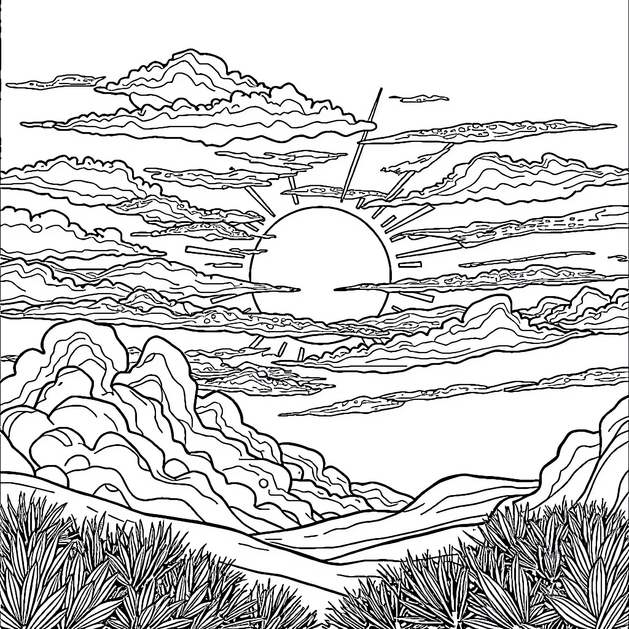 Best Sunset Coloring Pages (Free Printable PDF)