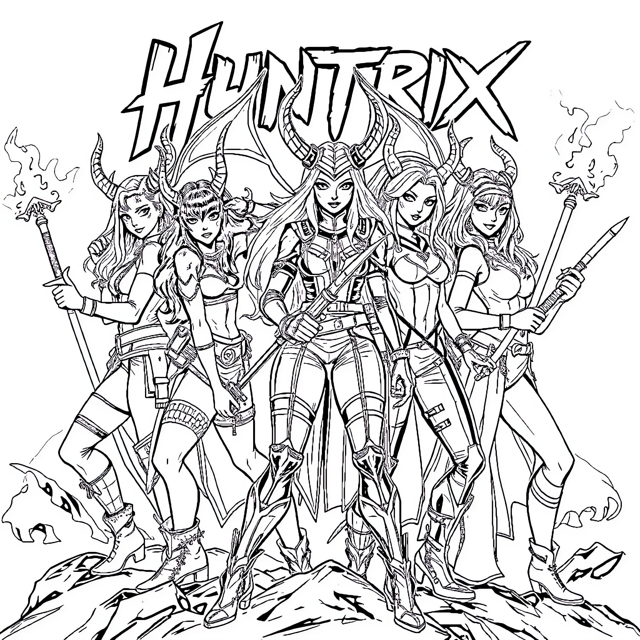 Best Huntrix Coloring Pages (Free Printable PDF)