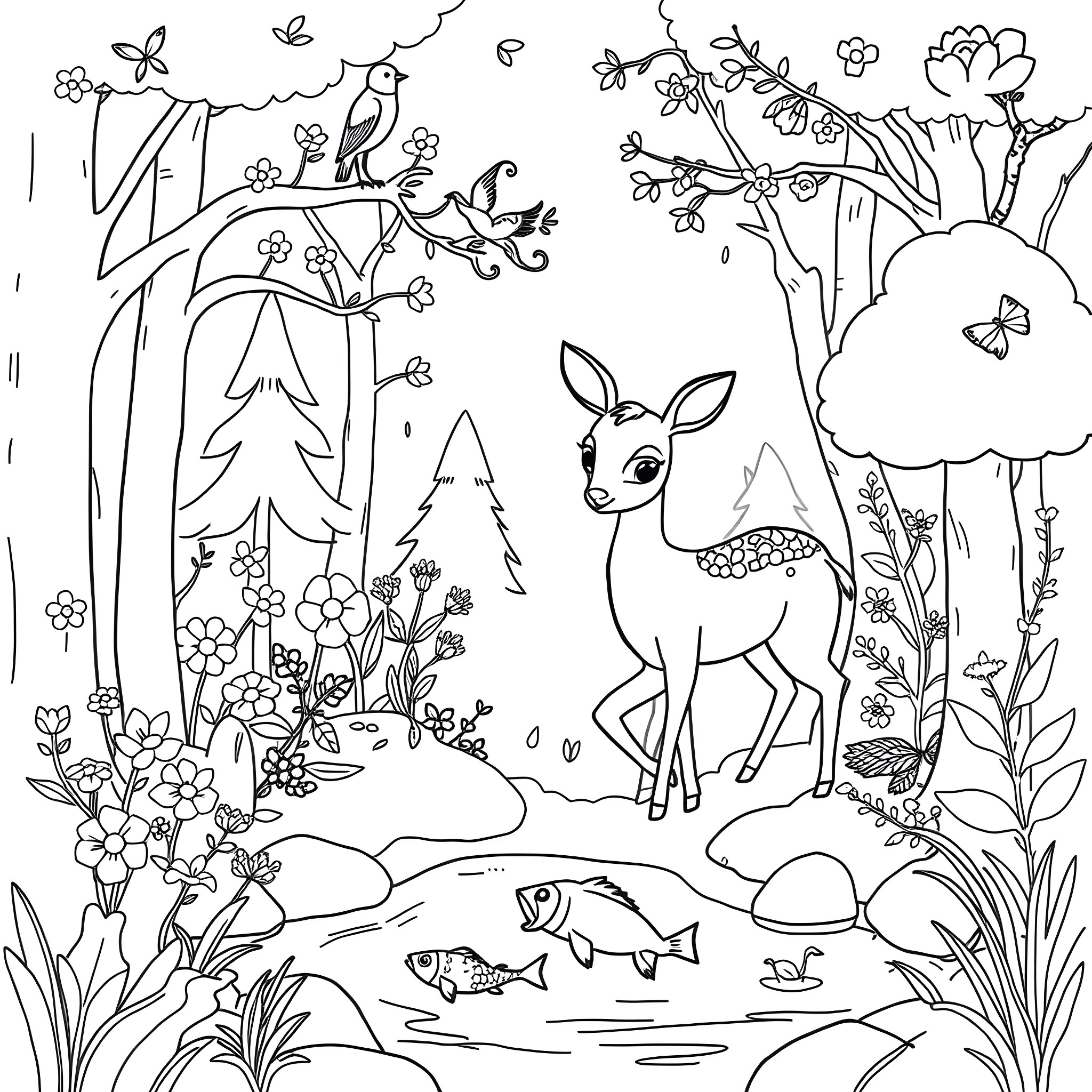 Best Forest Coloring Pages (Free Printable PDF)