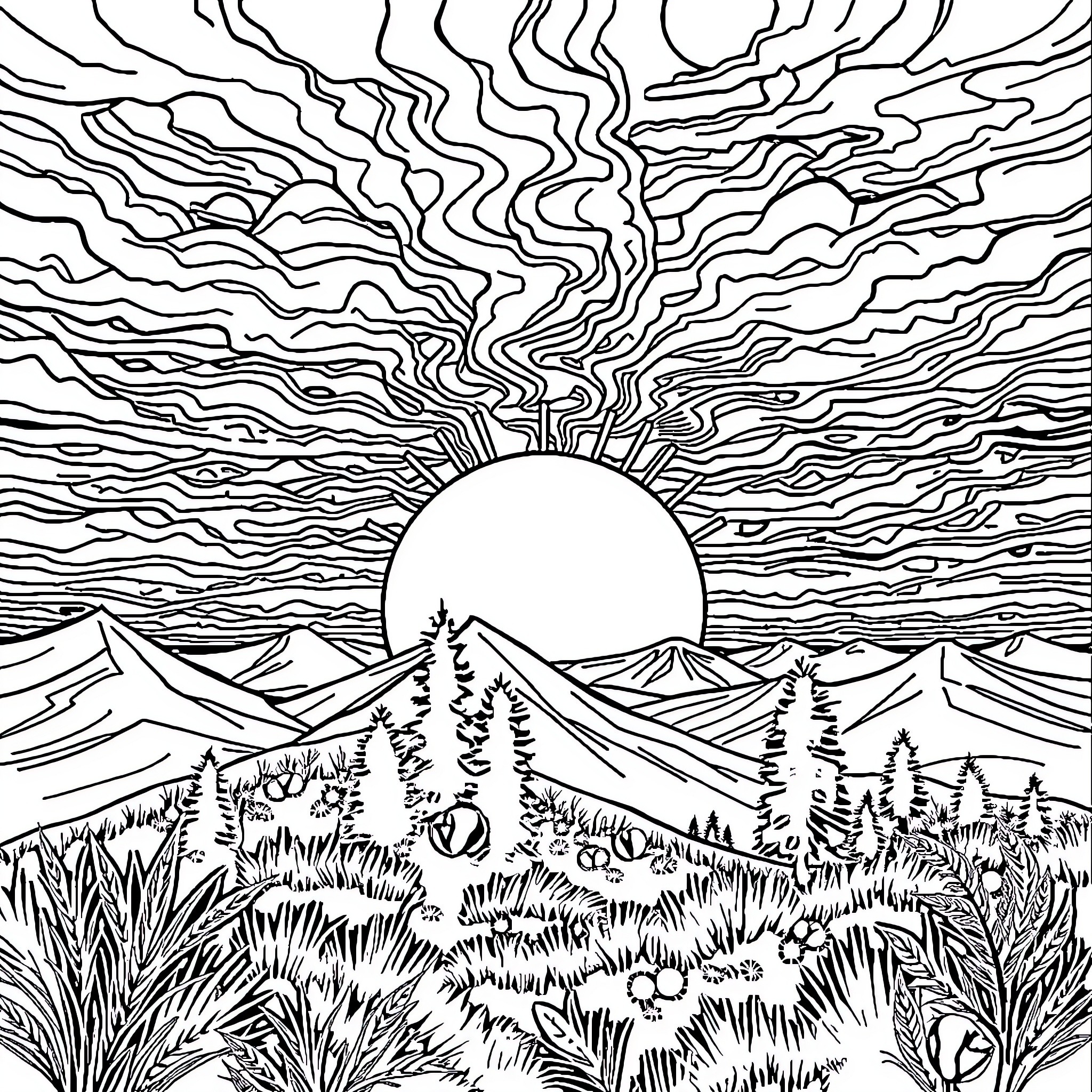 Best Sunrise Coloring Pages (Free Printable PDF)