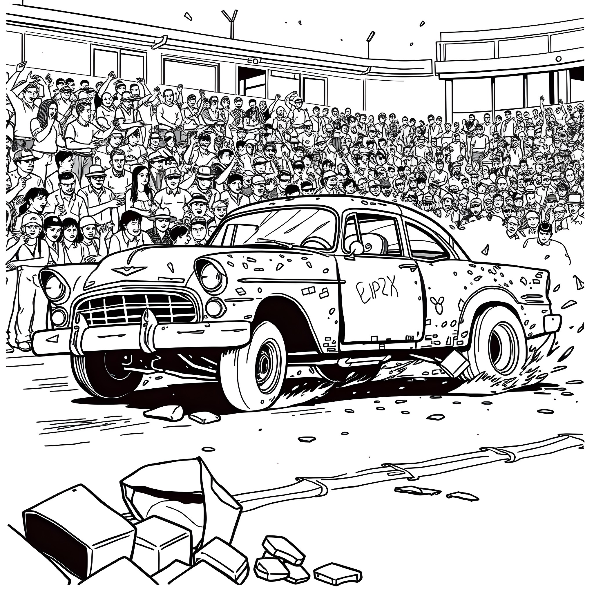 Best Demolition Derby Car Coloring Pages (Free Printable PDF)