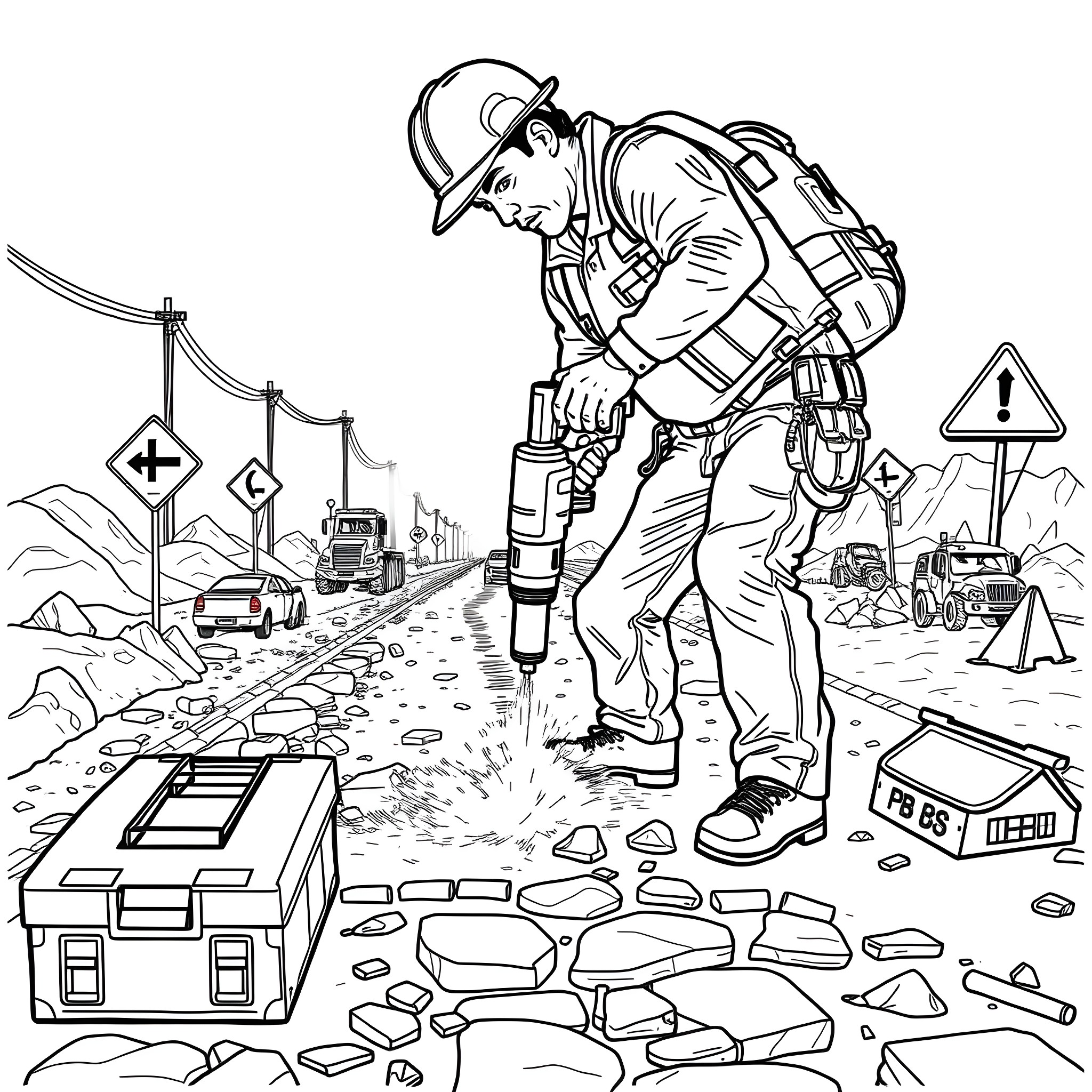 Best Jackhammer Coloring Pages (Free Printable PDF)