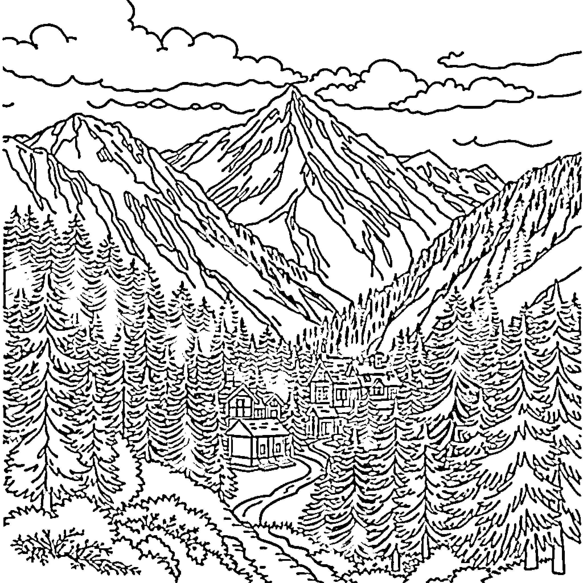 Best Mountain Coloring Pages (Free Printable PDF)