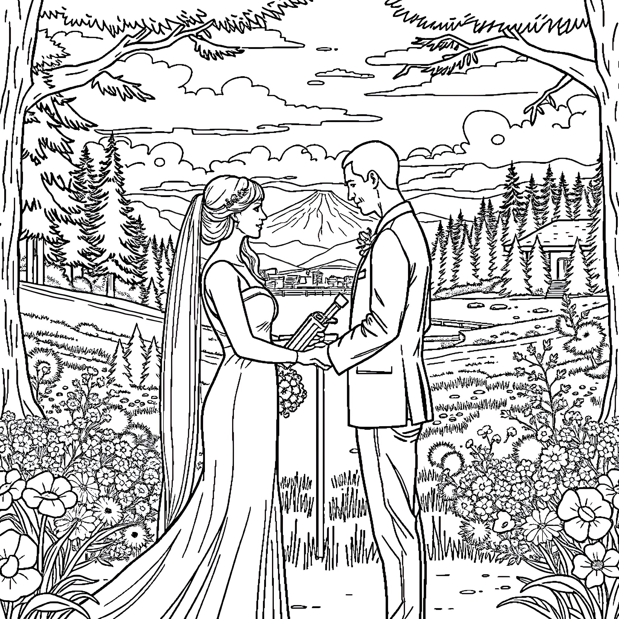 Best Wedding Coloring Pages (Free Printable PDF)