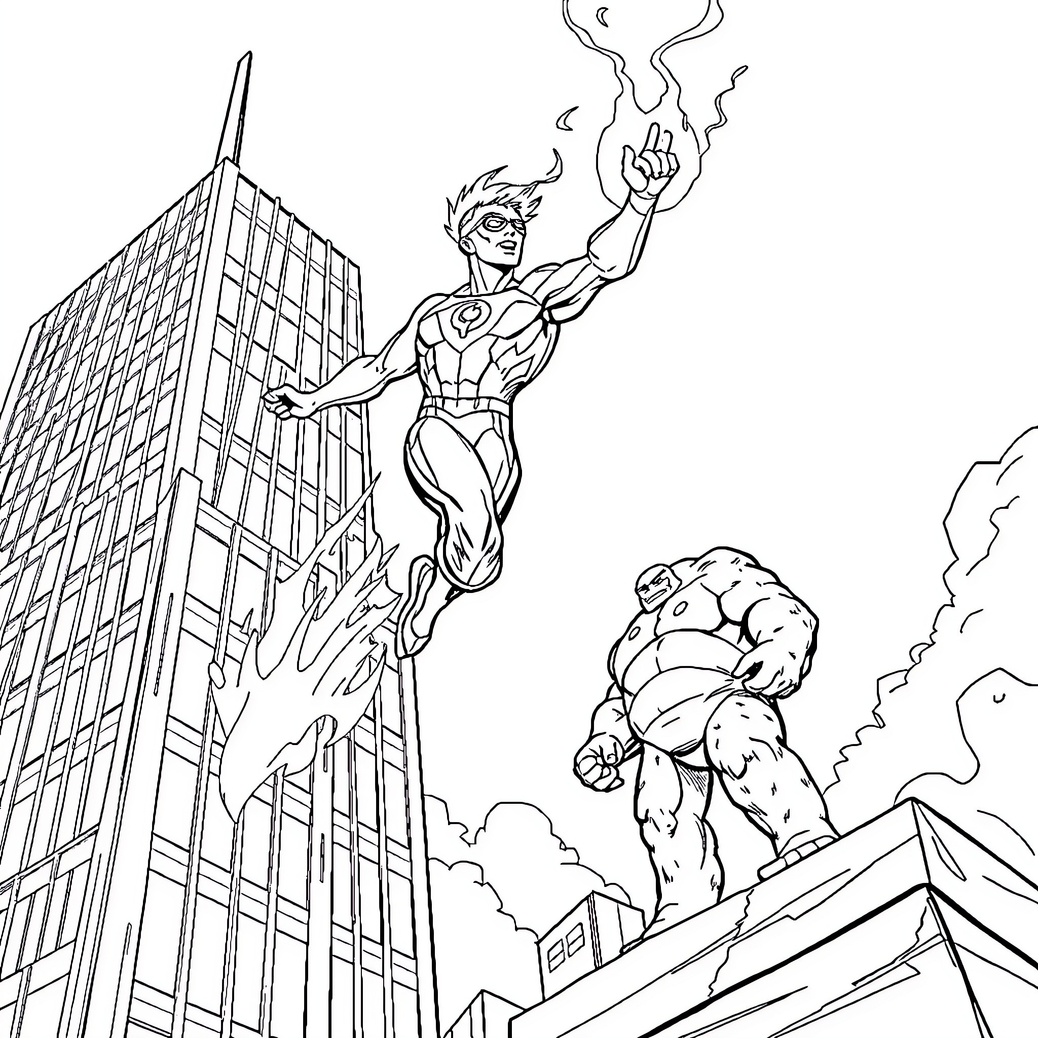 Best Human Torch Coloring Pages (Free Printable PDF)