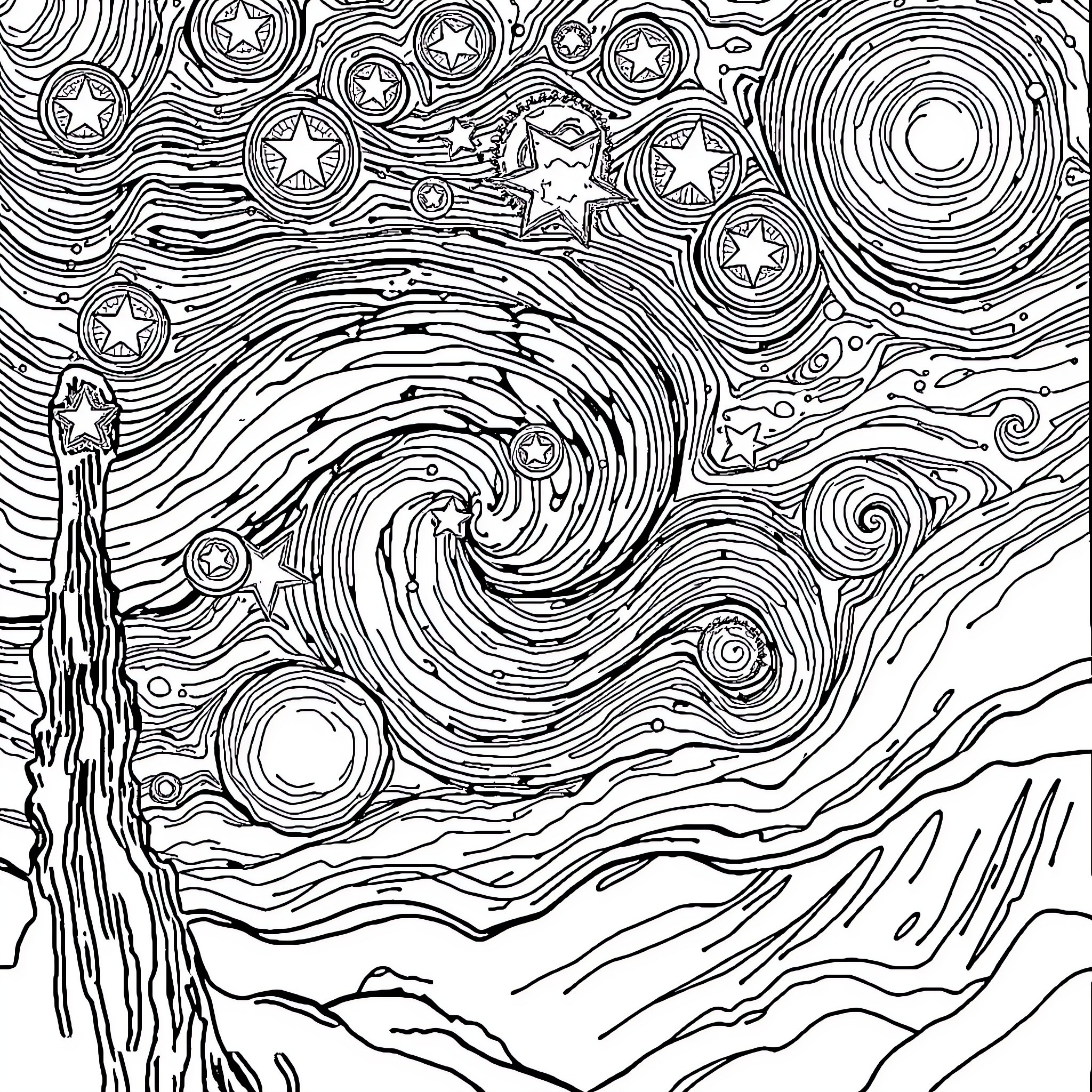 Best Starry Night Coloring Pages (Free Printable PDF)
