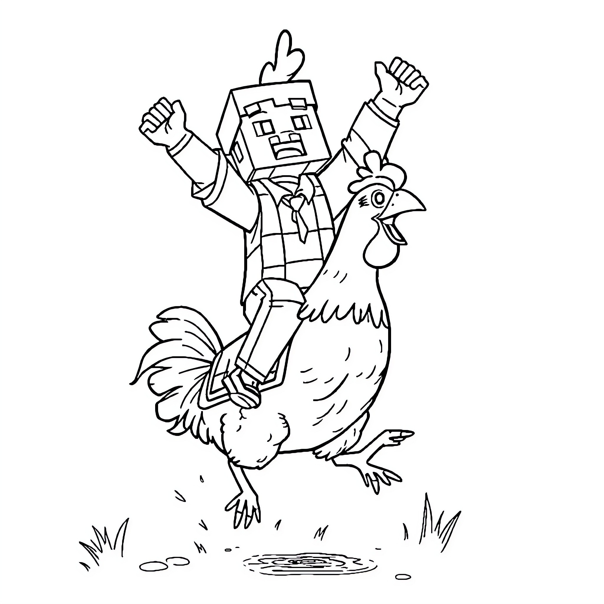 Best Minecraft Chicken Jockey Coloring Pages (Free Printable PDF)
