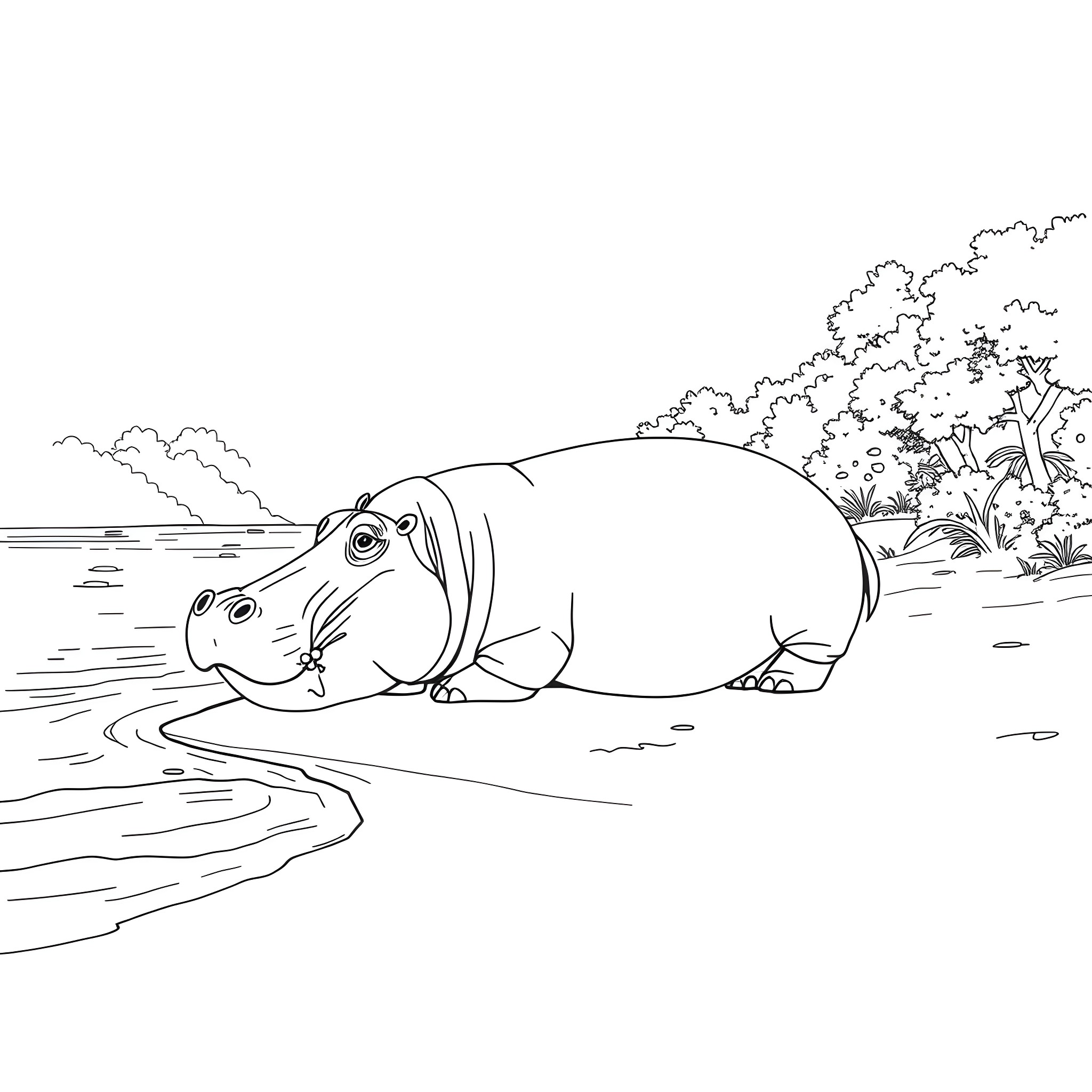 34 Best Hippopotamus Coloring Pages (Free Printable PDFs)