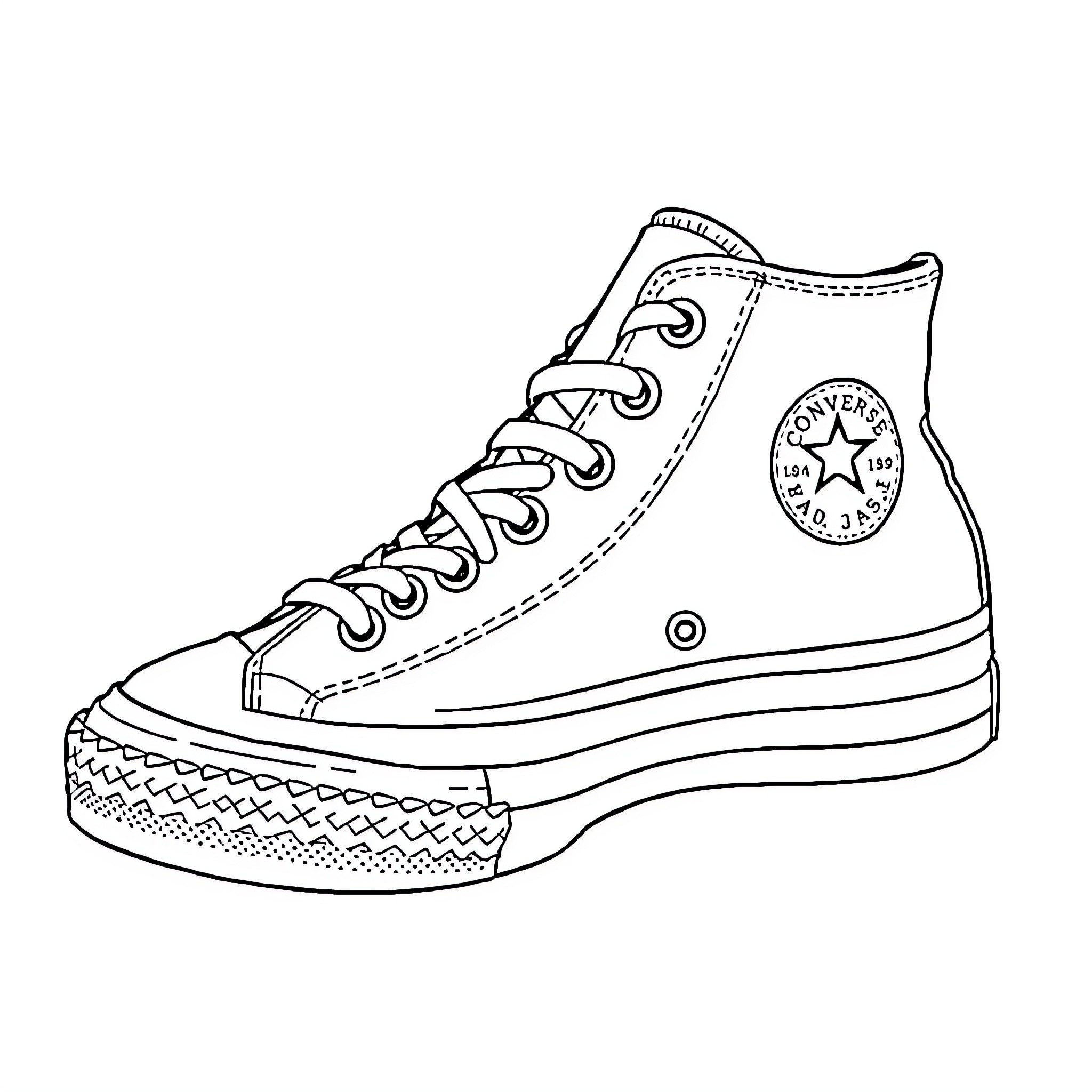 Best Converse Shoe Coloring Pages (Free Printable PDF)