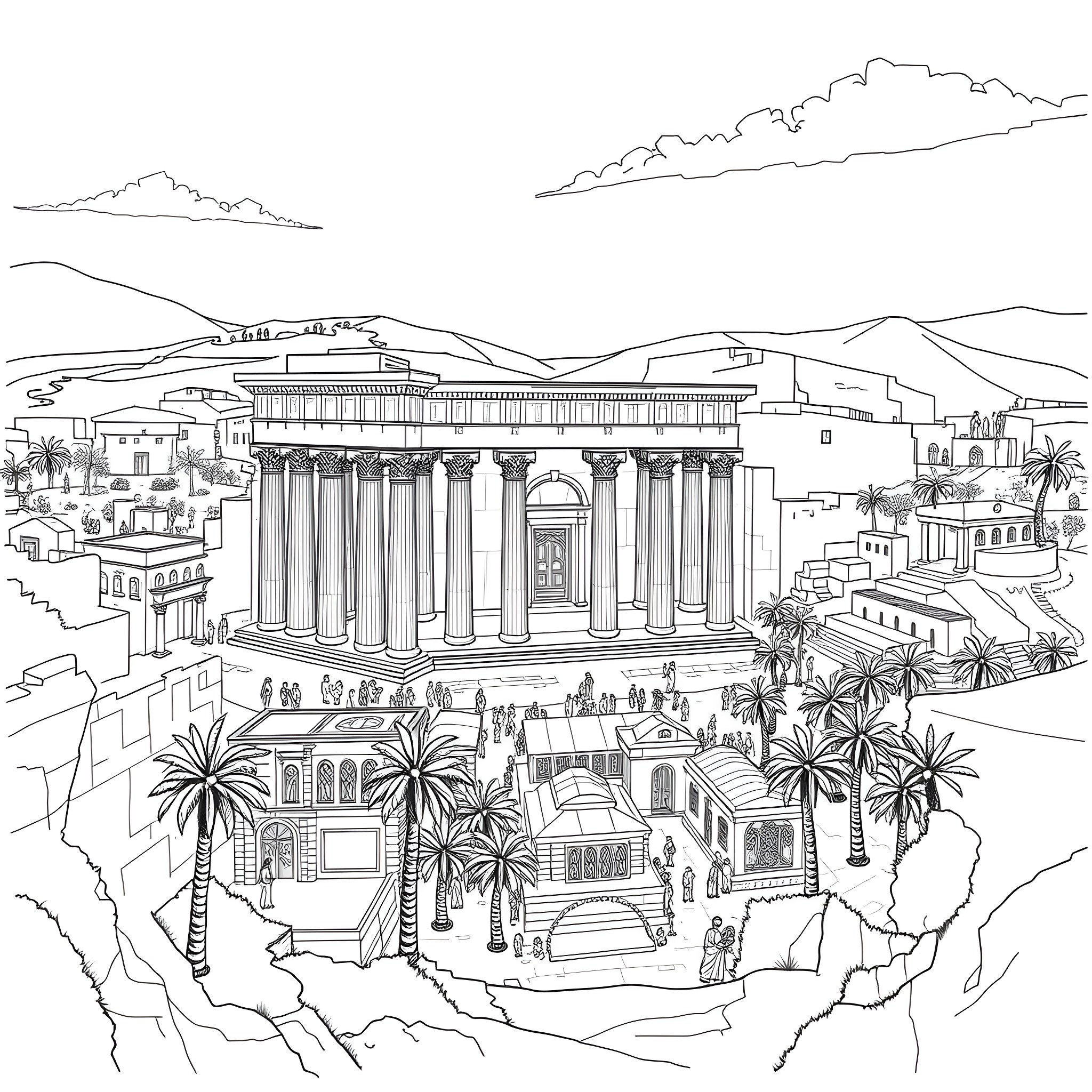 Best Temple Coloring Pages (Free Printable PDF)