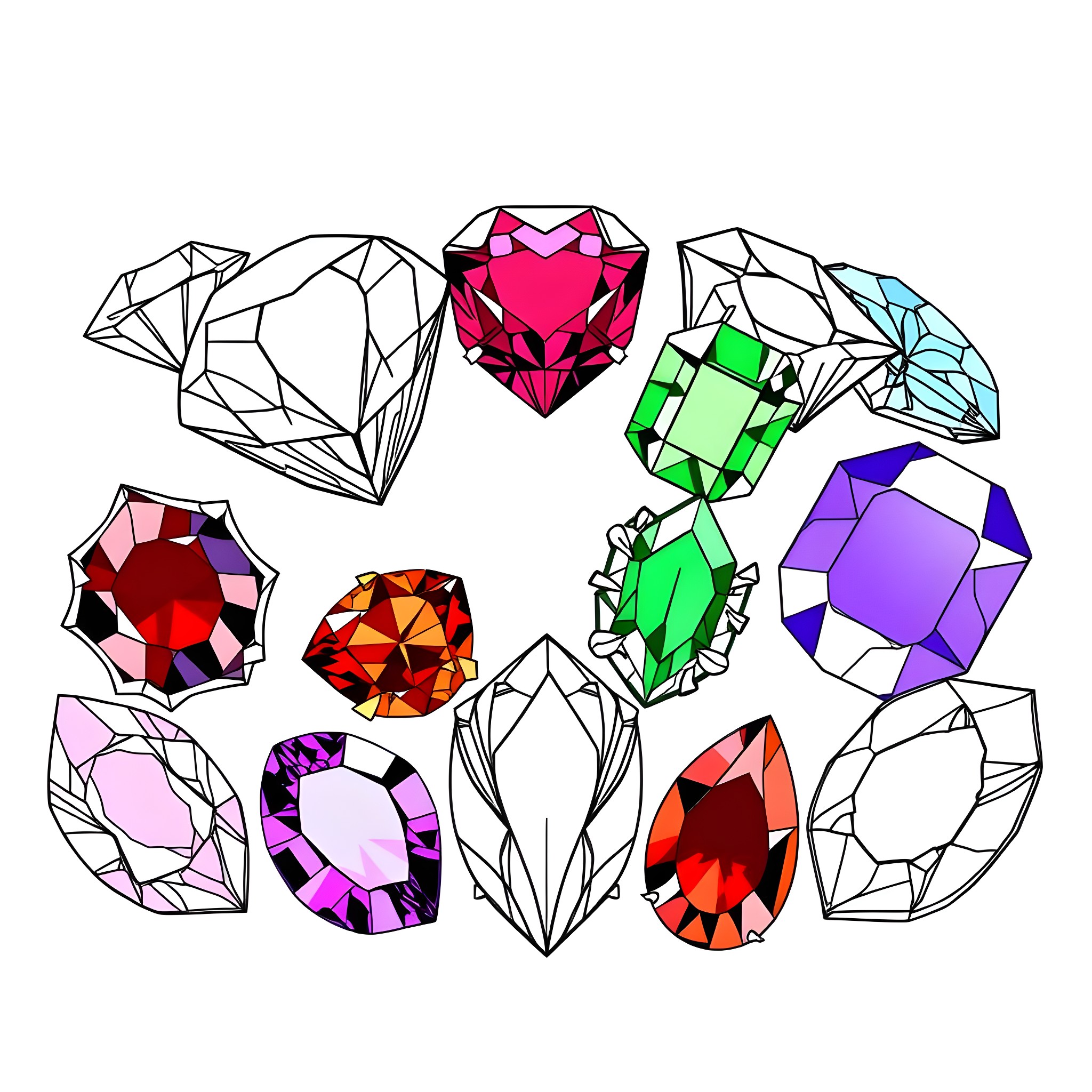 Best Gemstone Coloring Pages (Free Printable PDF)