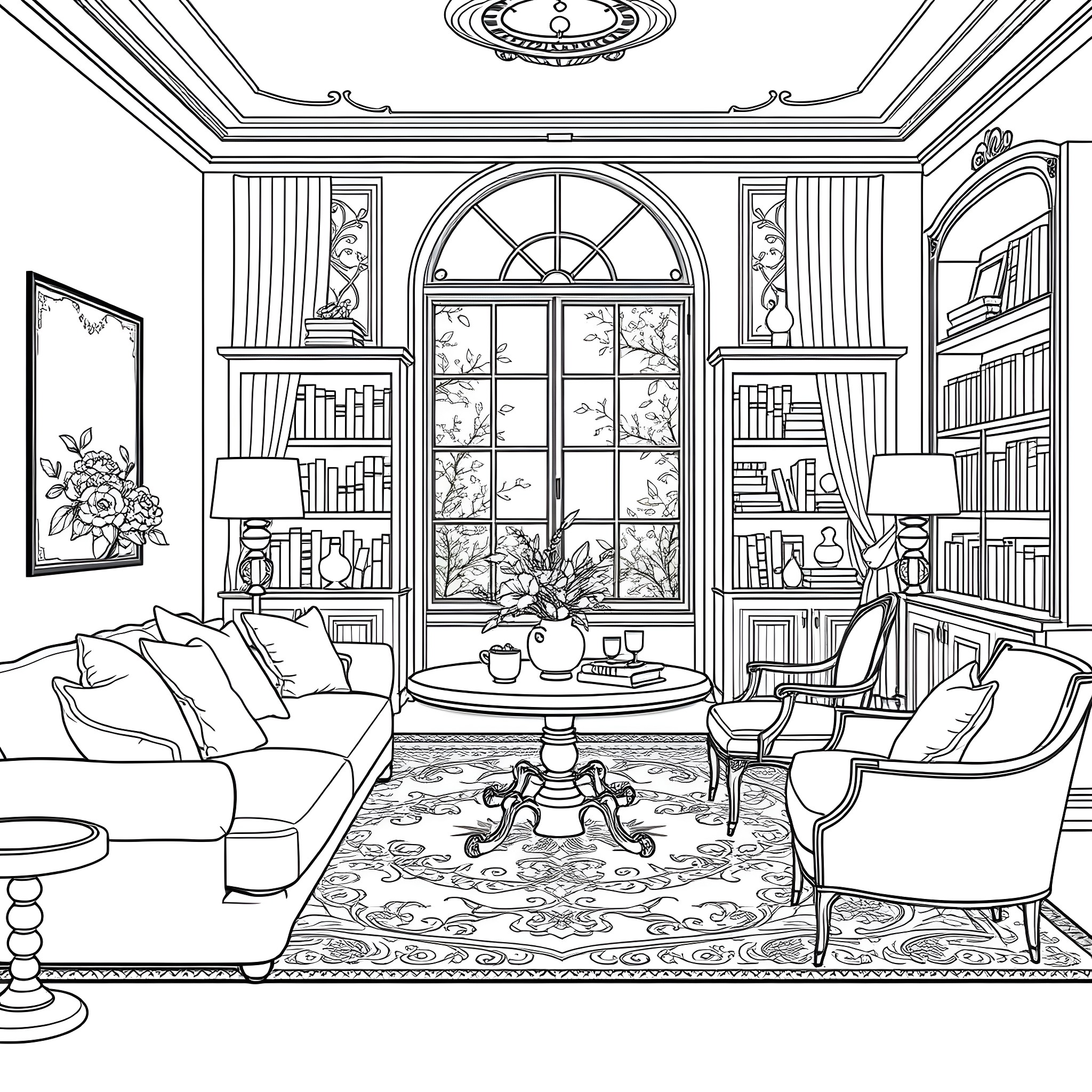 Best Living Room Coloring Pages (Free Printable PDF)