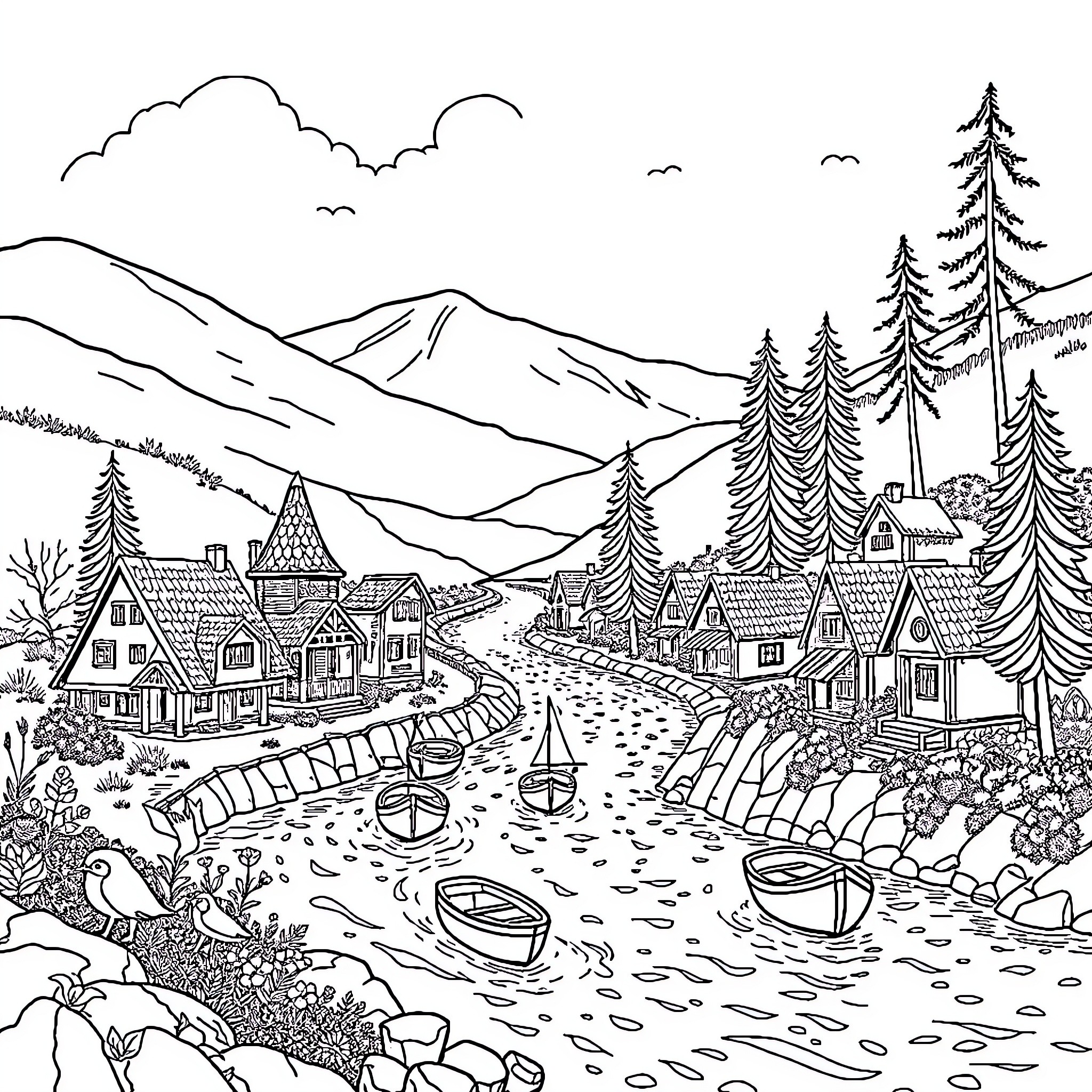 Best Village Coloring Pages (Free Printable PDF)