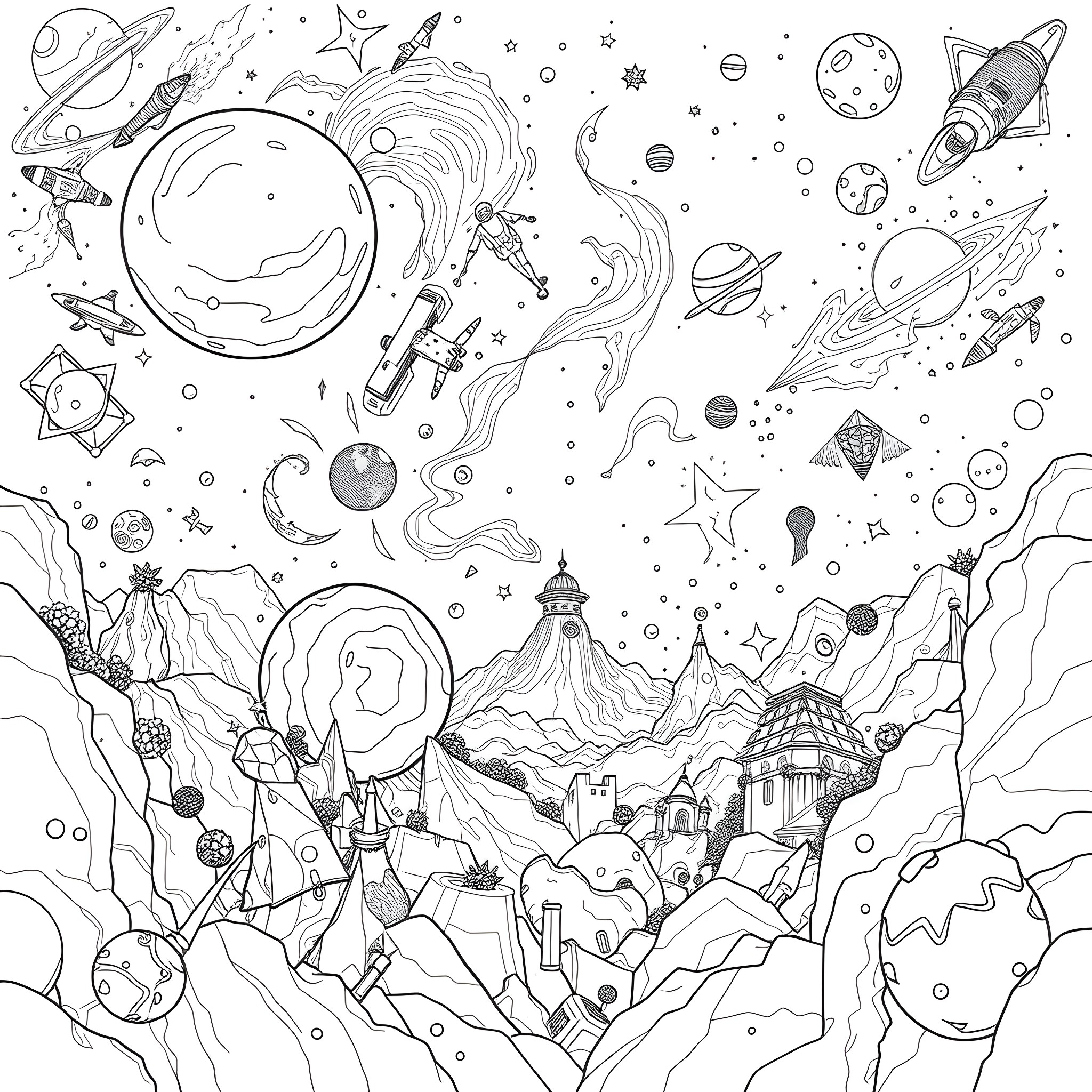 Best Space Coloring Pages (Free Printable PDF)