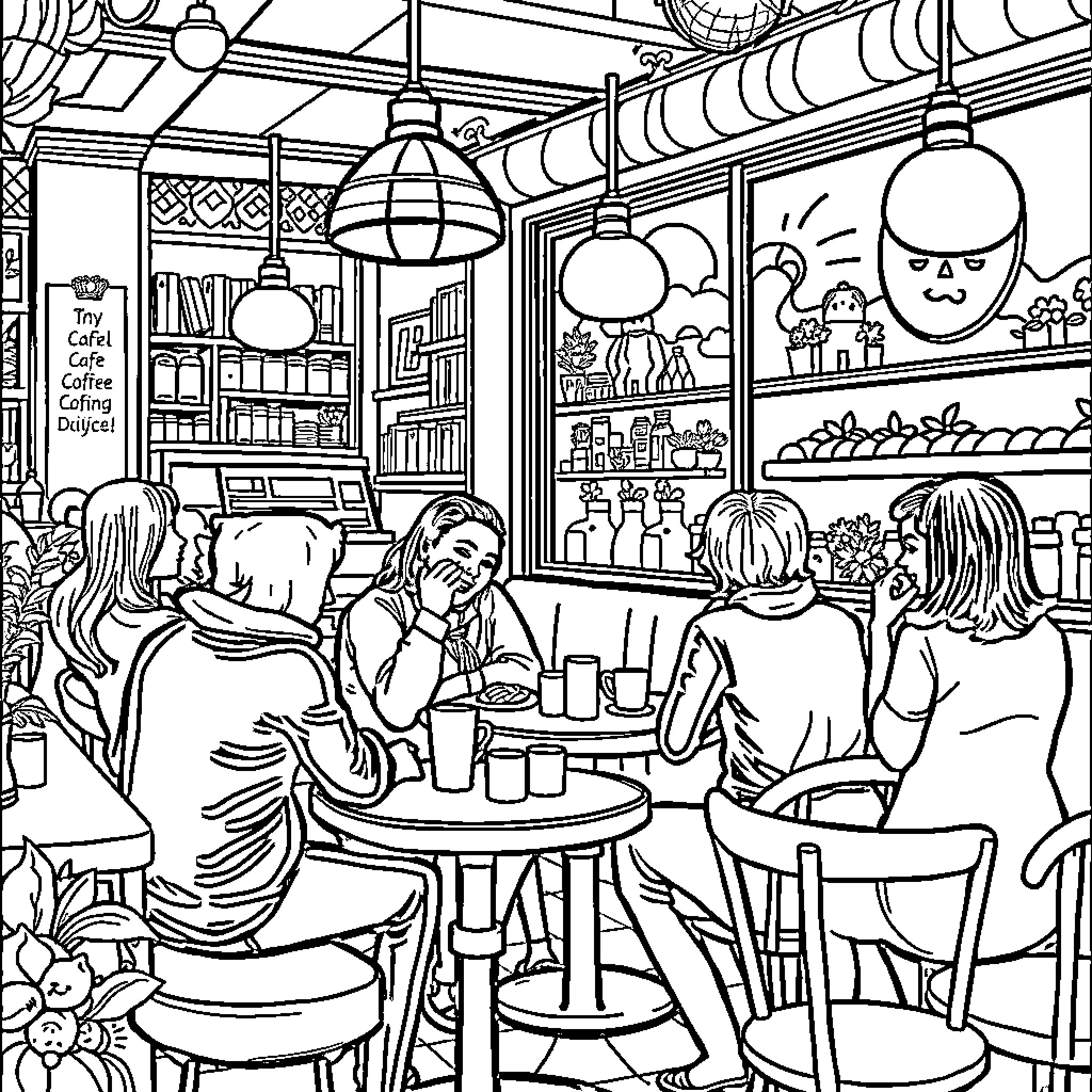 Best Cafe Coloring Pages (Free Printable PDF)