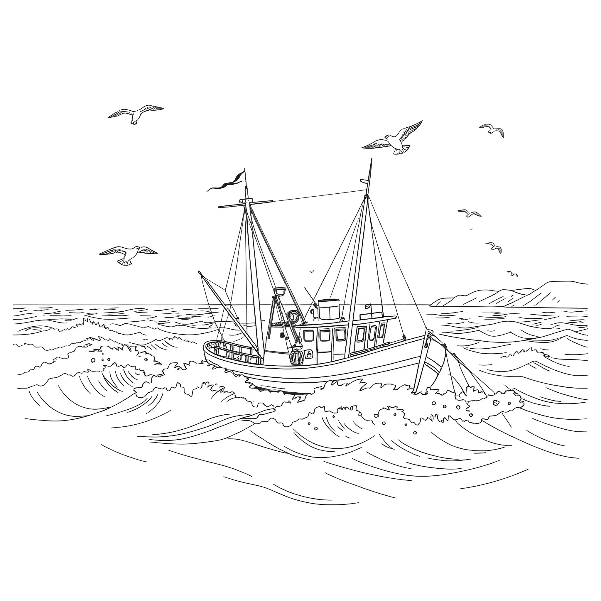 9 Best Fishing Ship Coloring Pages (Free Printable PDFs)
