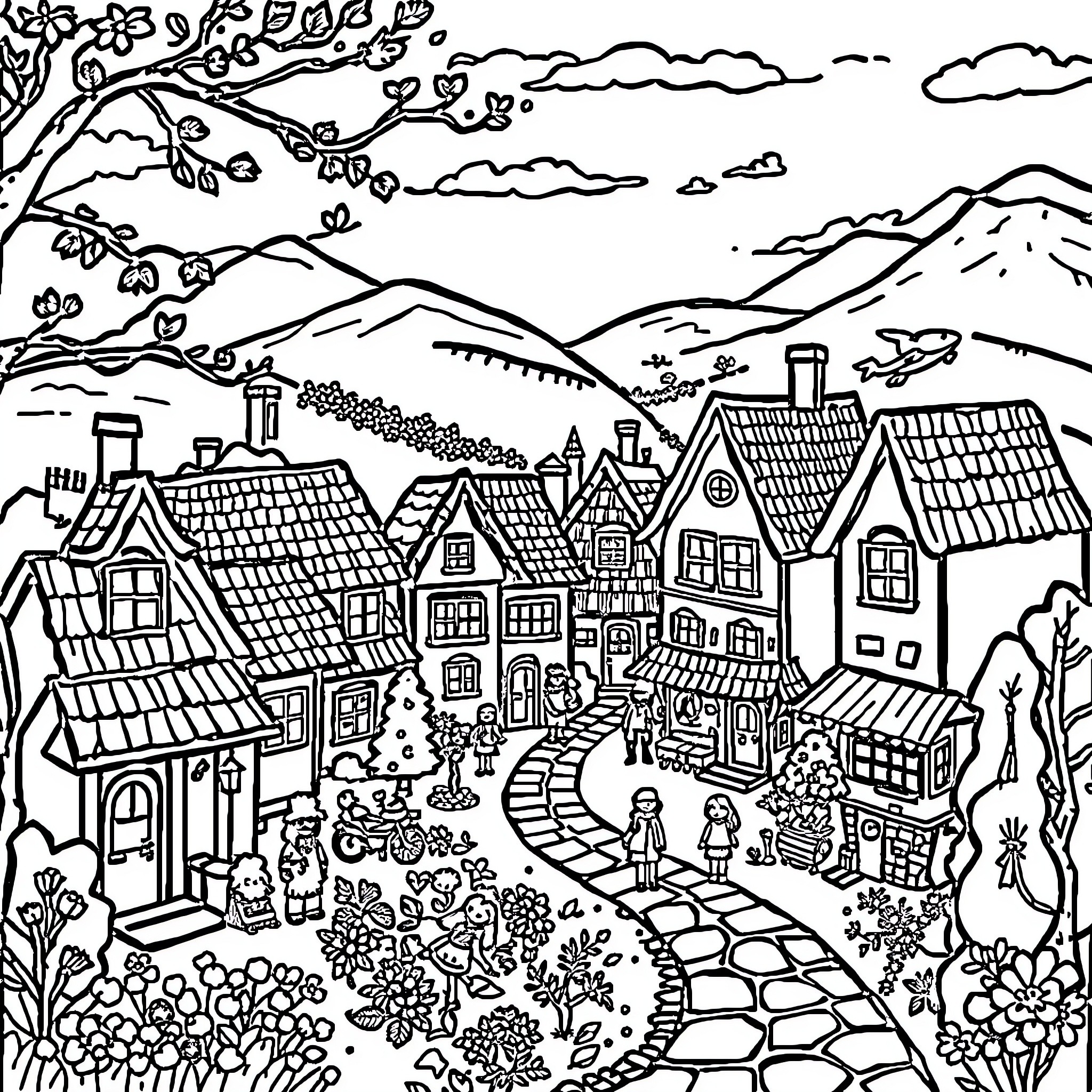 Best Village Coloring Pages (Free Printable PDF)