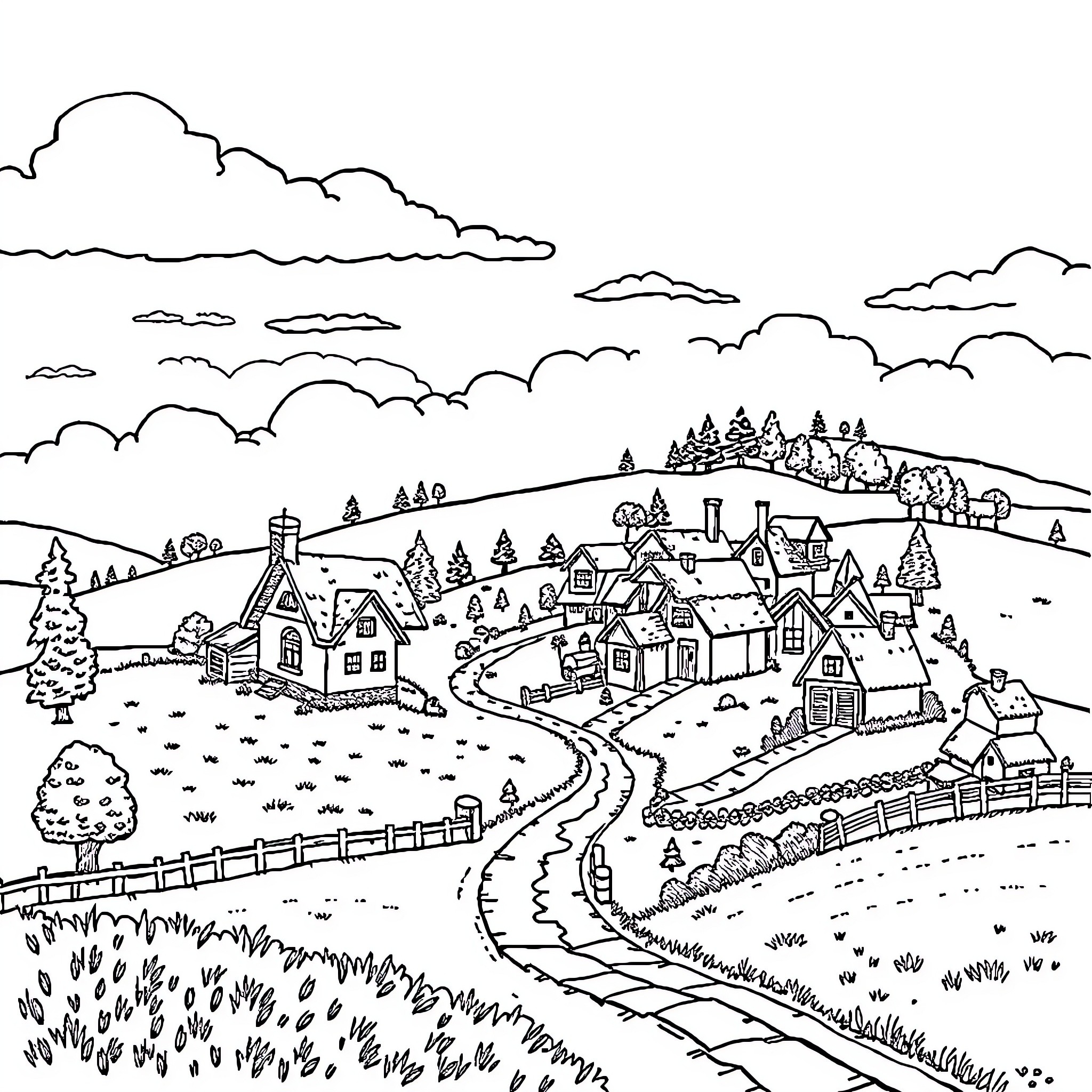 Best Village Coloring Pages (Free Printable PDF)