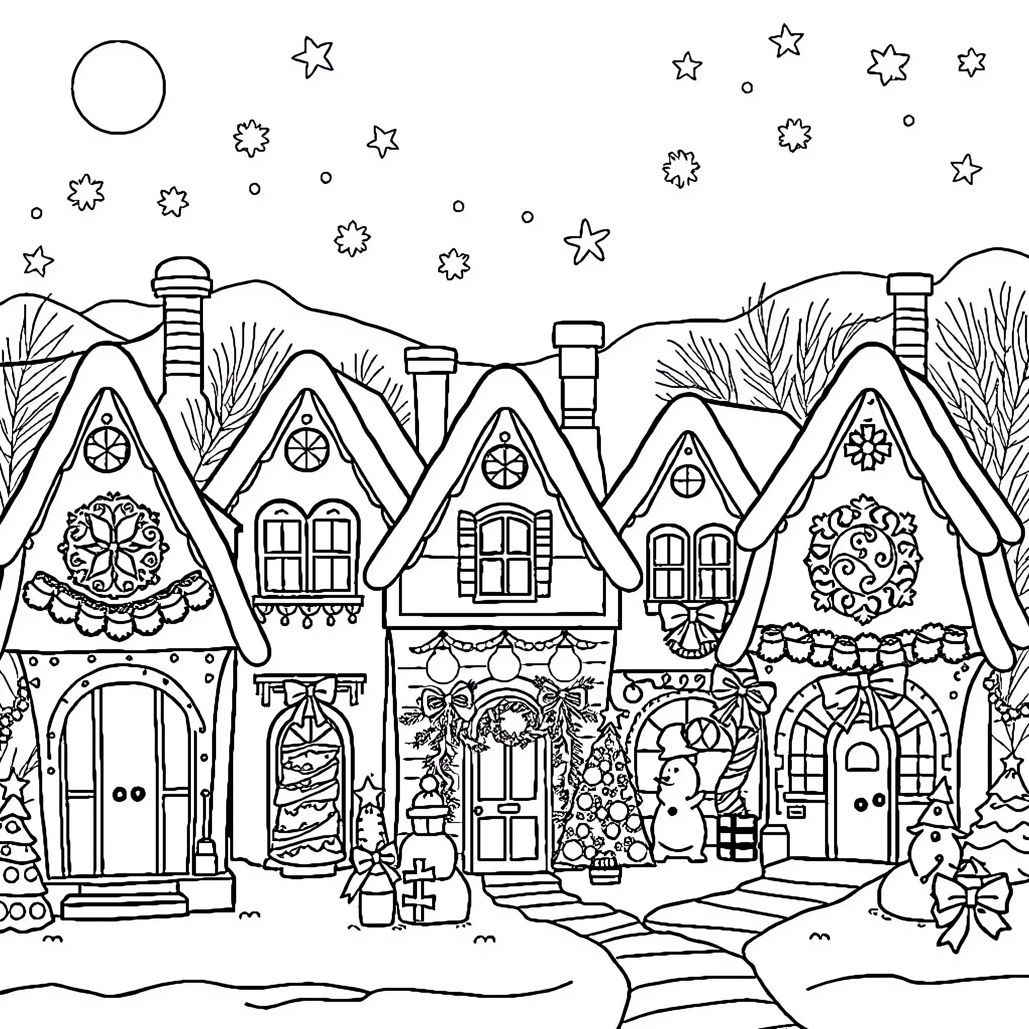2 Best Christmas House Coloring Pages (Free Printable PDFs)