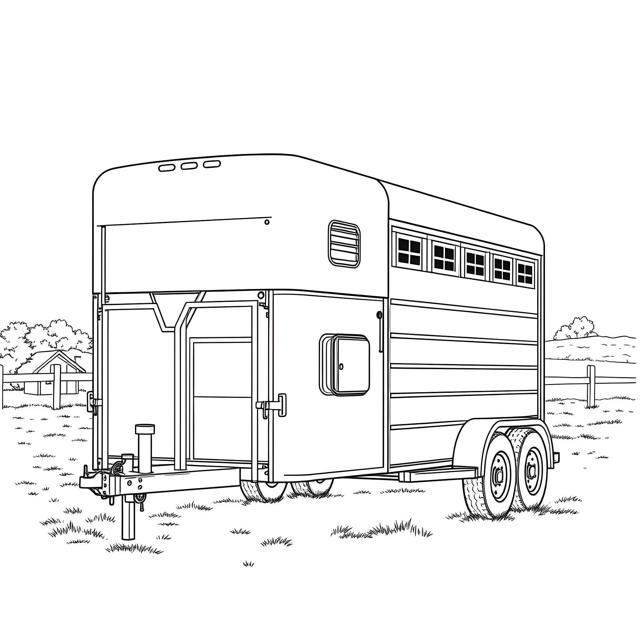 Best Gooseneck Livestock Trailer Coloring Pages (Free Printable PDF)