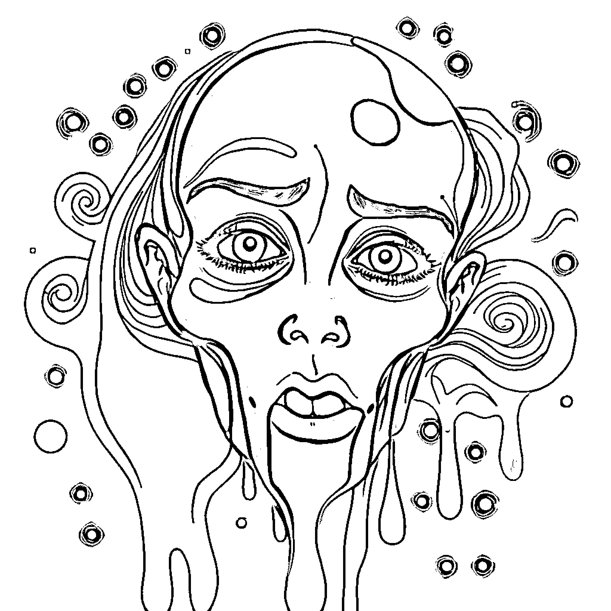 Best Melting Face Coloring Pages (Free Printable PDF)